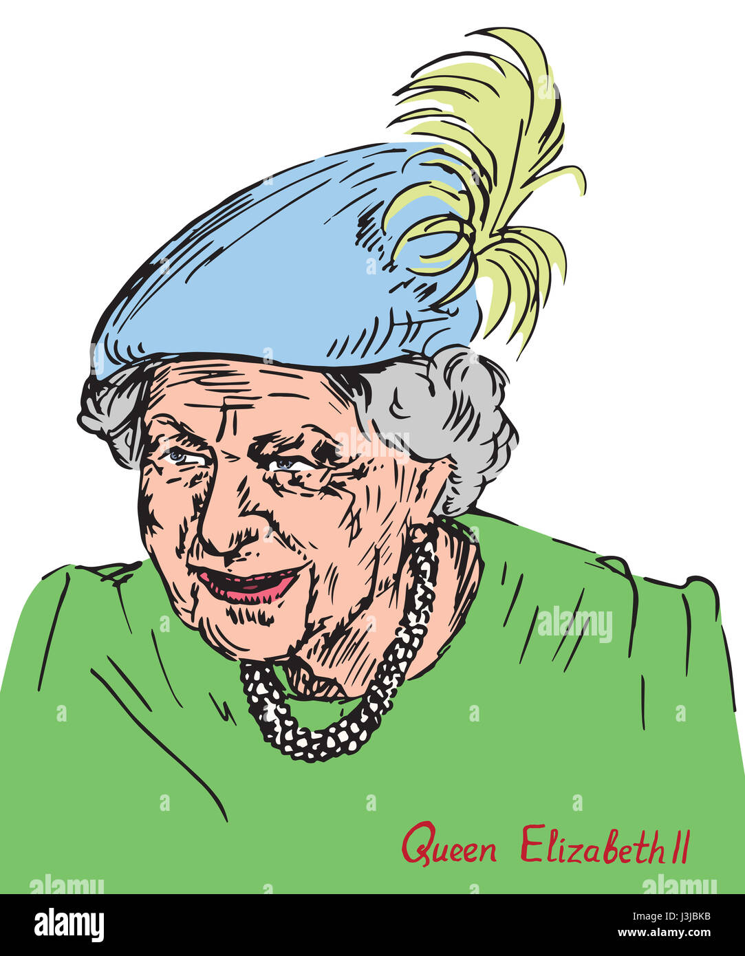 Caricature queen elizabeth hi-res stock photography and images - Alamy