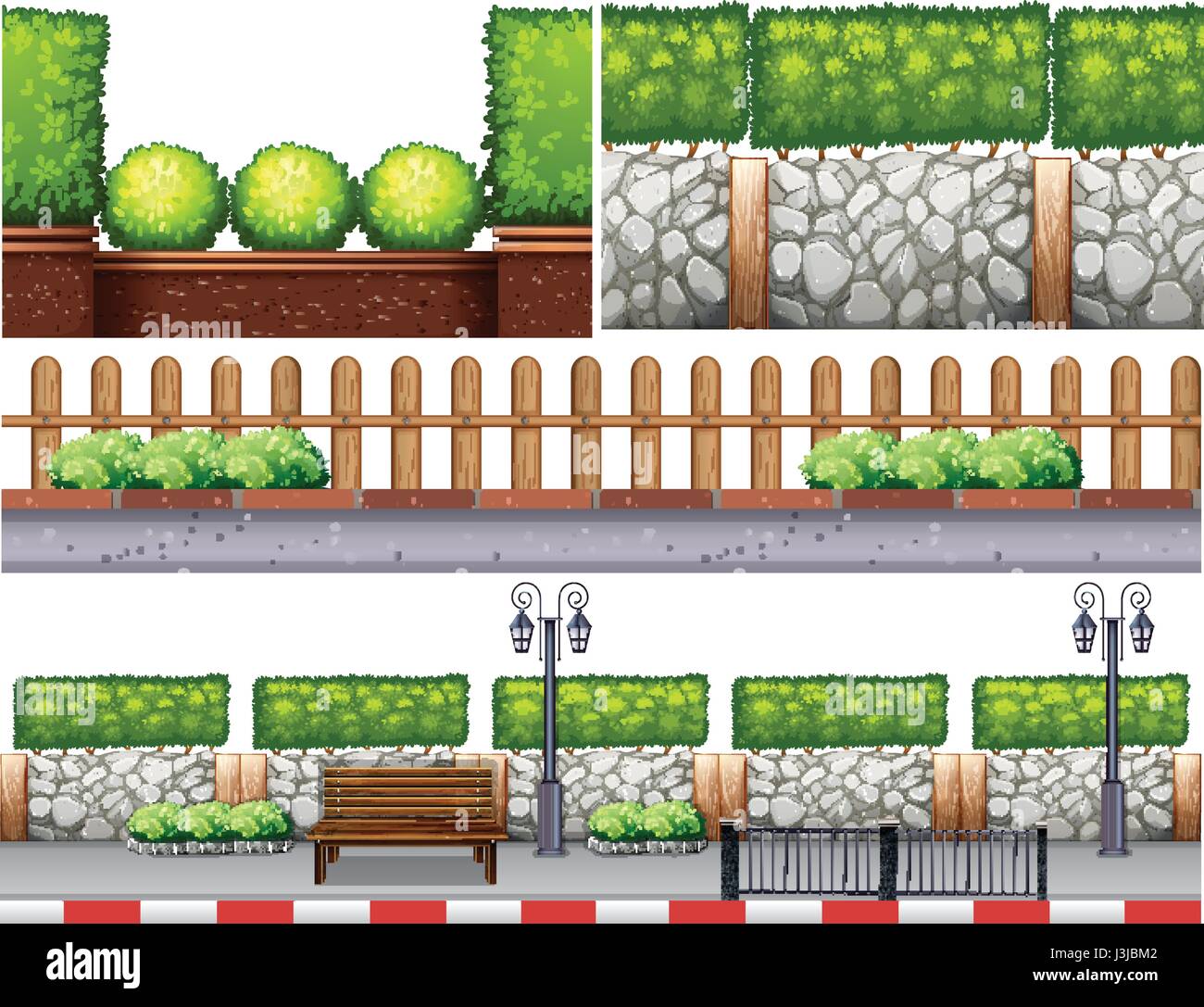 Stone rock fences Stock Vector Images - Alamy