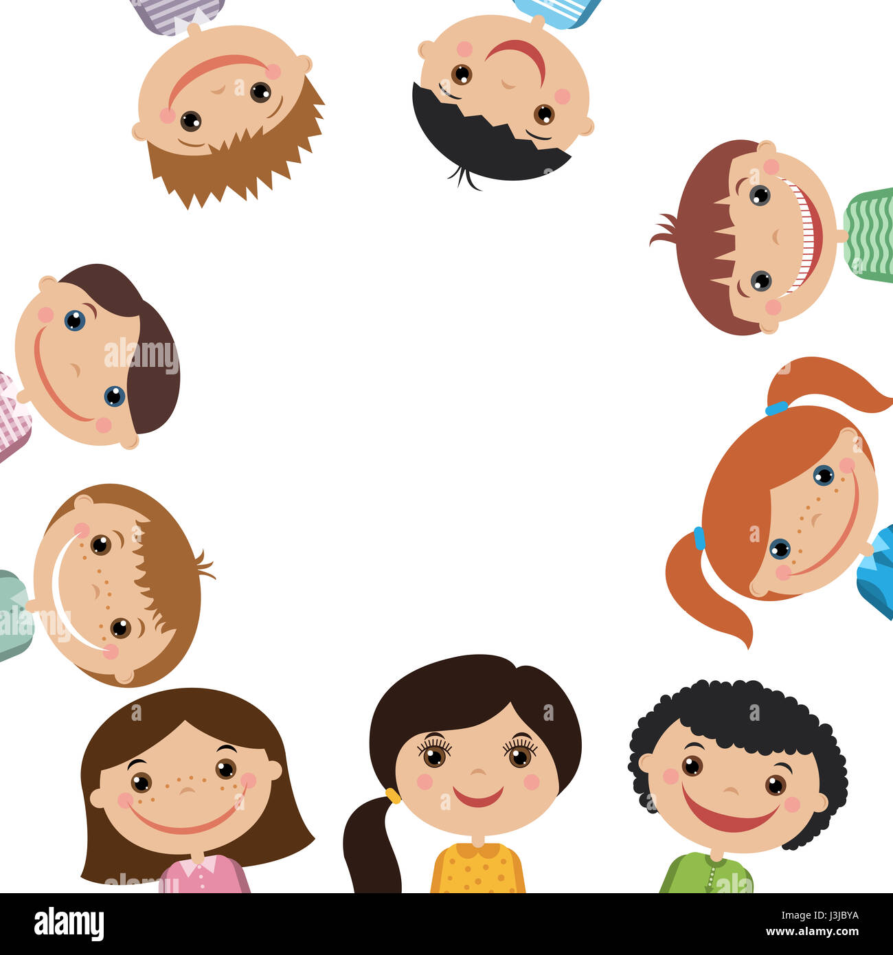 children standing in a circle. Flat style Stock Photo - Alamy