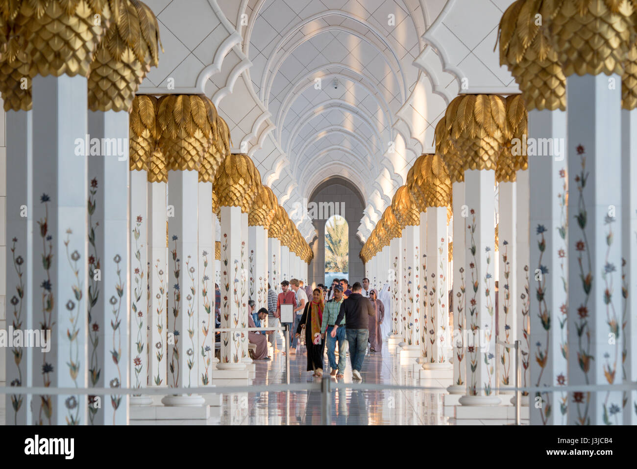 United Arab Emirates - People walking down corridor at Sheikh Zayed ...