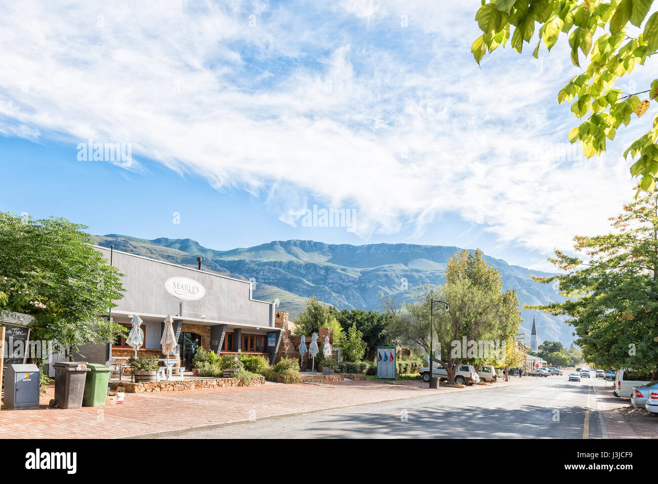 GREYTON, SOUTH AFRICA - MARCH 27, 2017: A street scene with businesses ...