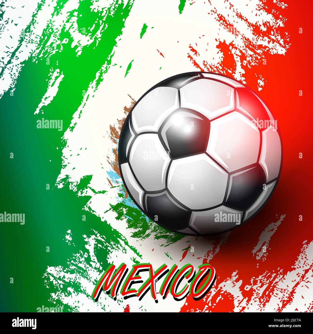 Soccer ball on Mexican flag background Stock Vector Image & Art - Alamy
