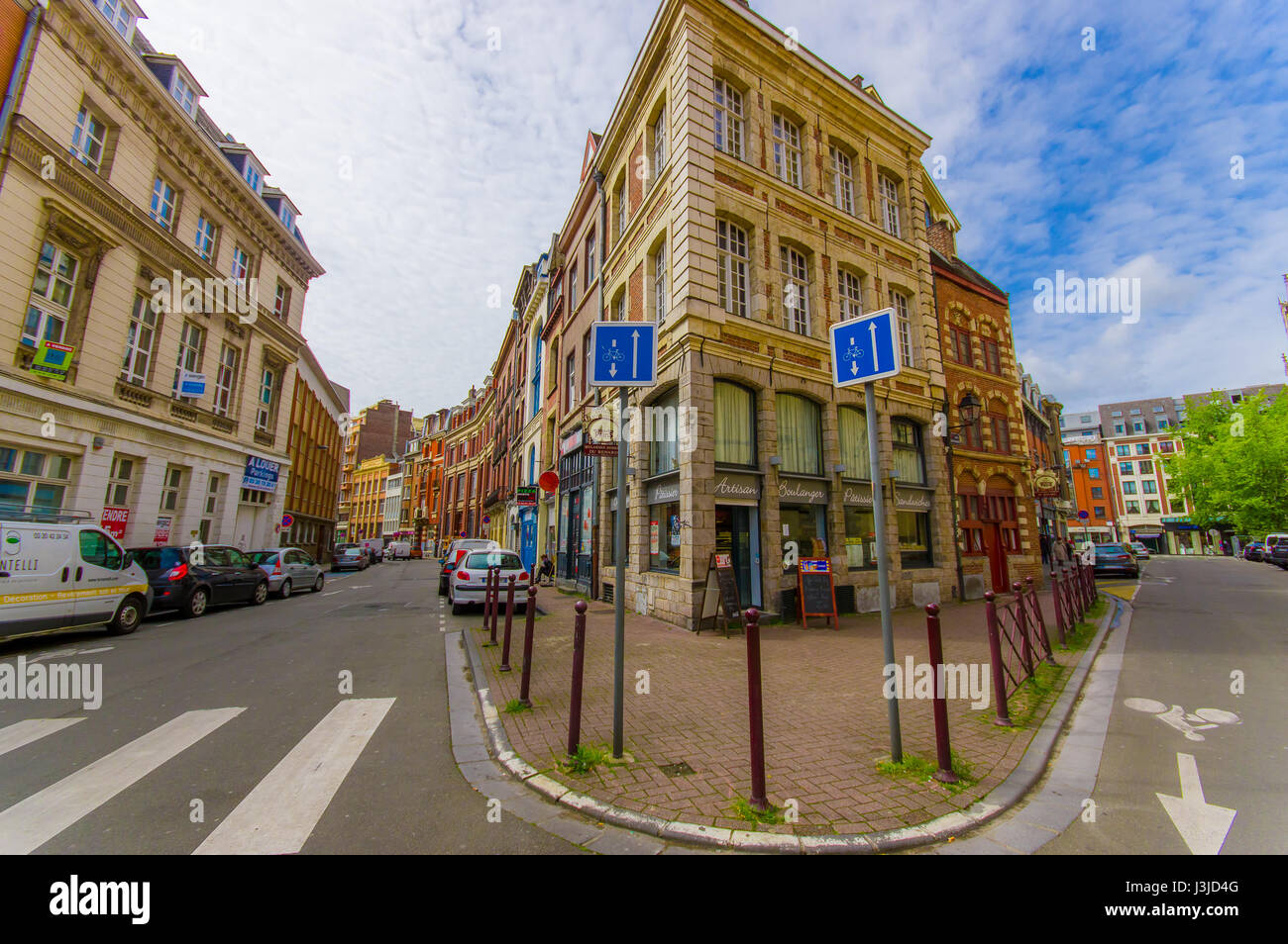 Lille, France - June 3, 2015: Nice summer day in city centre ...