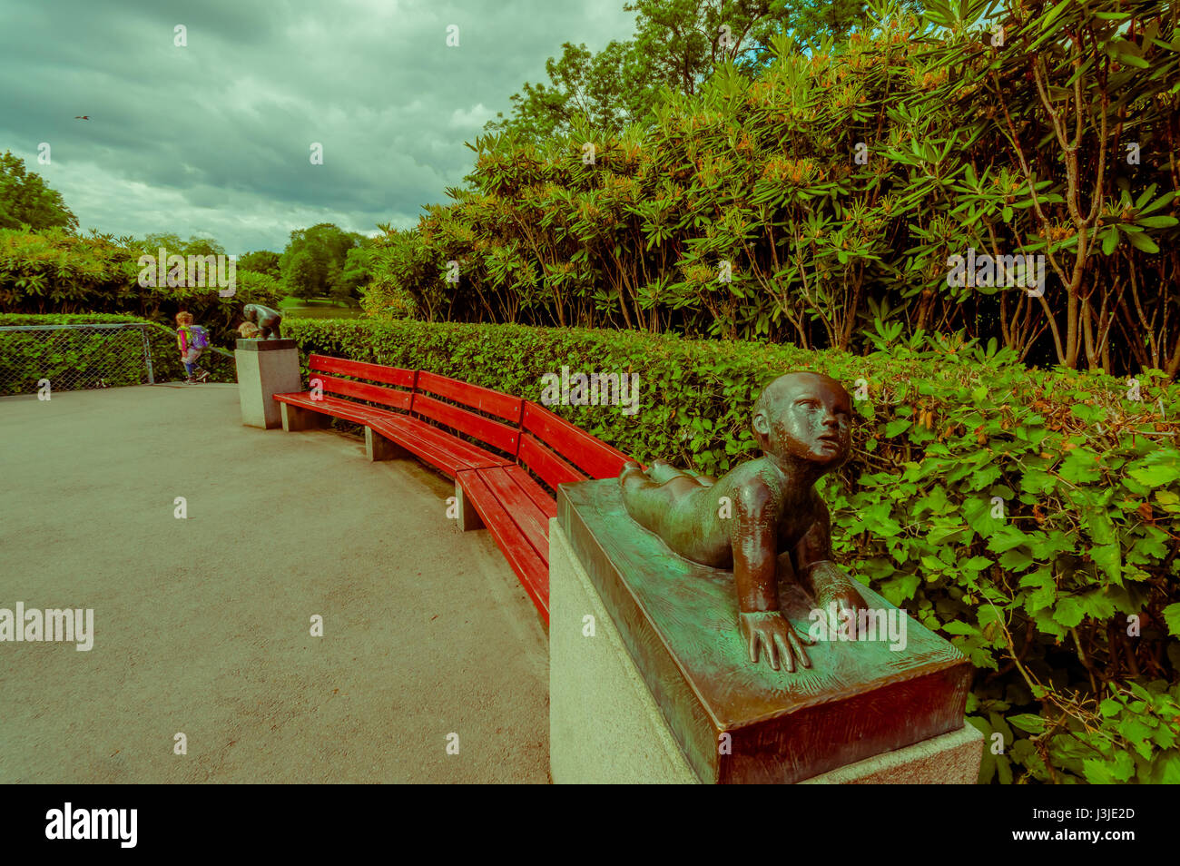 Sculptures park Oslo OSLO, NORWAY - 8 JULY, 2015: Sculpture of baby ...