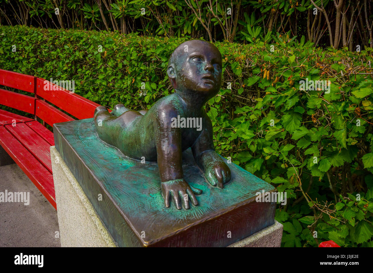 Sculptures park Oslo OSLO, NORWAY - 8 JULY, 2015: Sculpture of baby ...