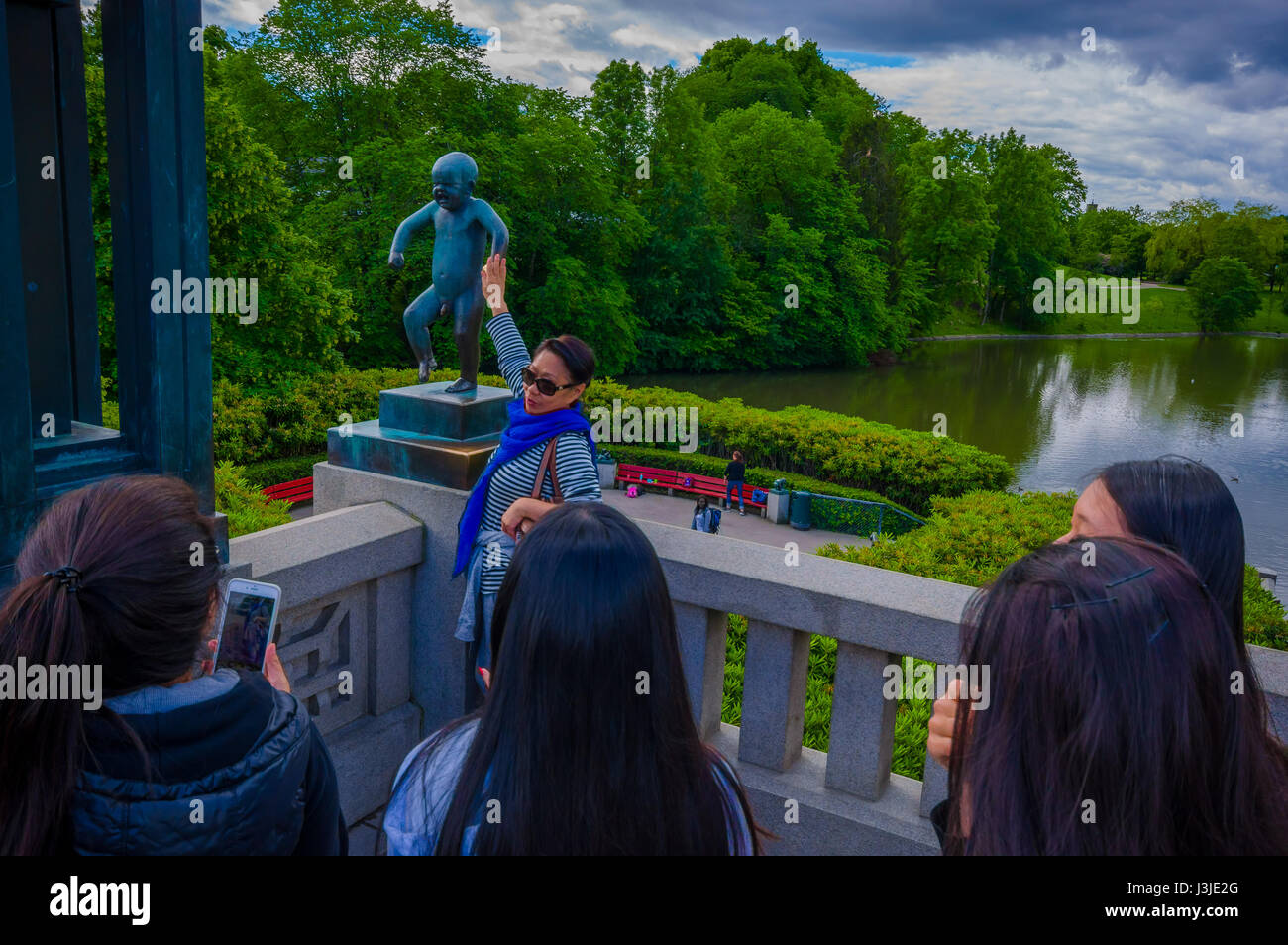 OSLO, NORWAY - 8 JULY, 2015: Famous sculpture Sinnataggen located in ...