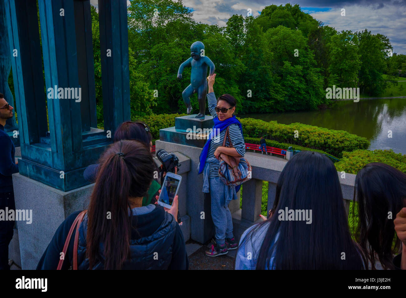 OSLO, NORWAY - 8 JULY, 2015: Famous sculpture Sinnataggen located in ...