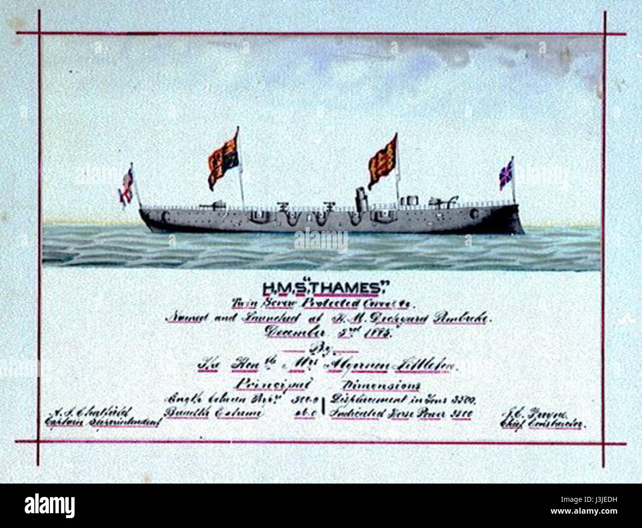 HMS Thames launched Stock Photo - Alamy