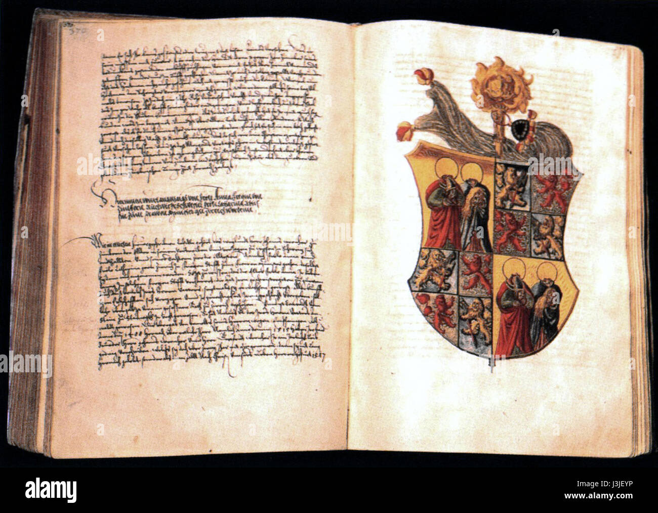 The image depicts an open manuscript, titled 'Handschrift B ...