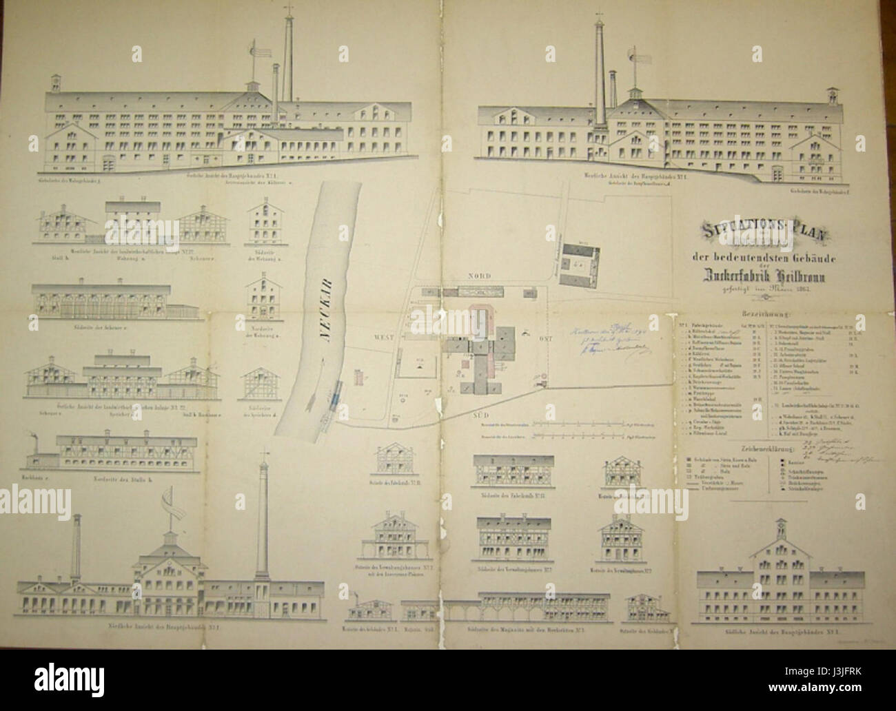 This archival photo from Heilbronn depicts the Zuckerfabrik (sugar ...