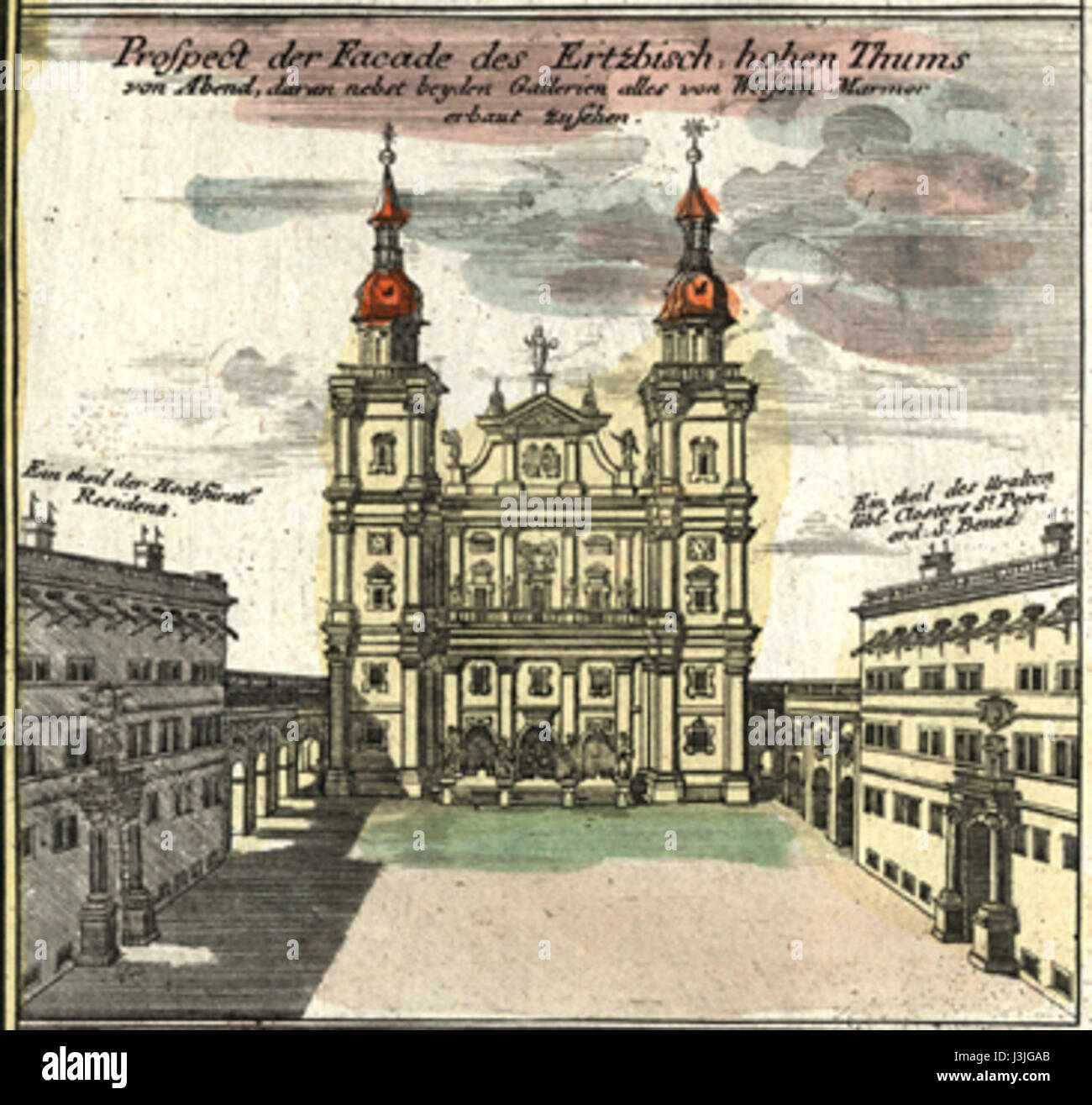 An image or map from the Homann Atlas showing the Domplatz (Cathedral ...