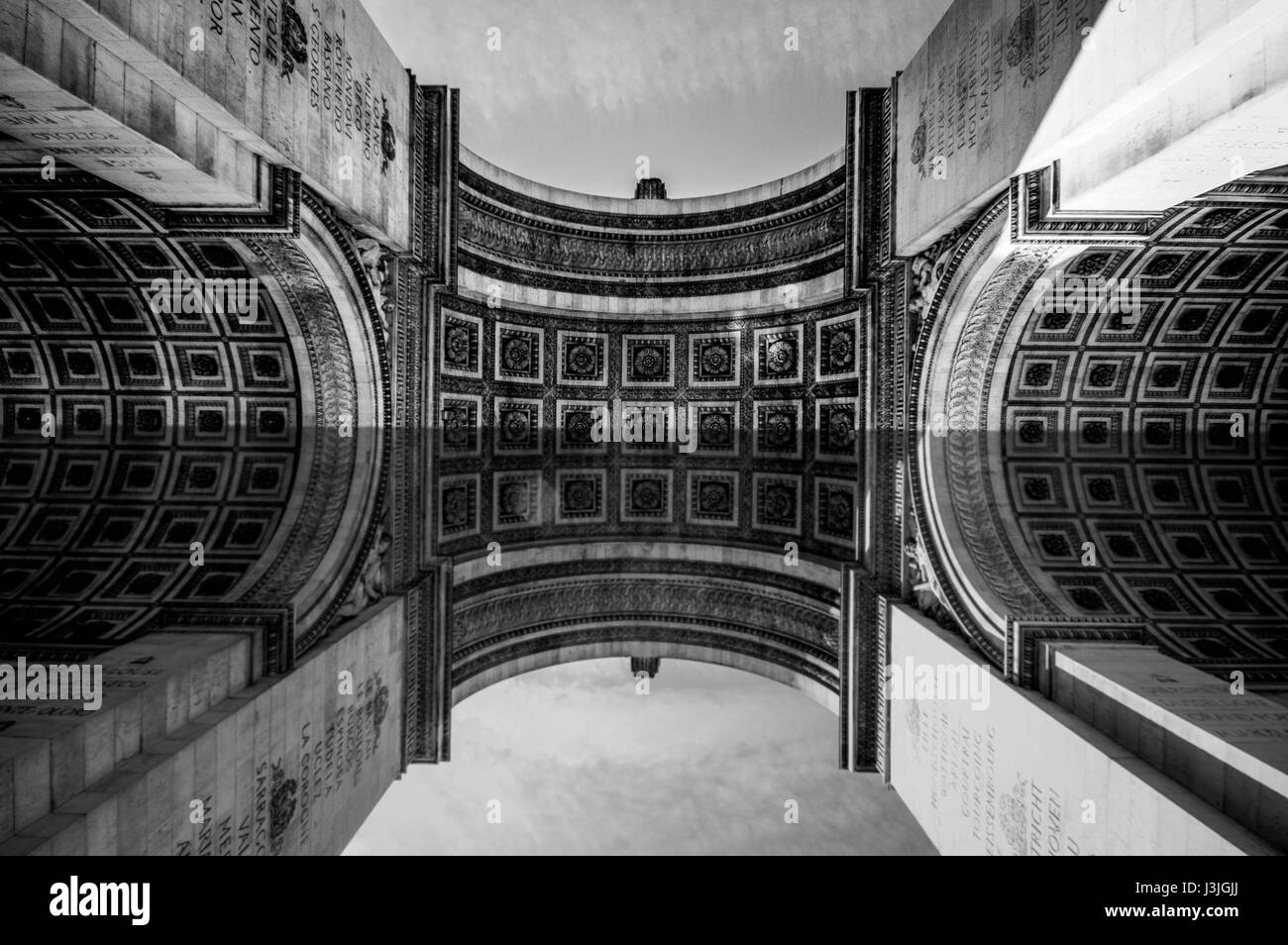 Paris, France - June 1, 2015: Great view from underneath Arch of ...