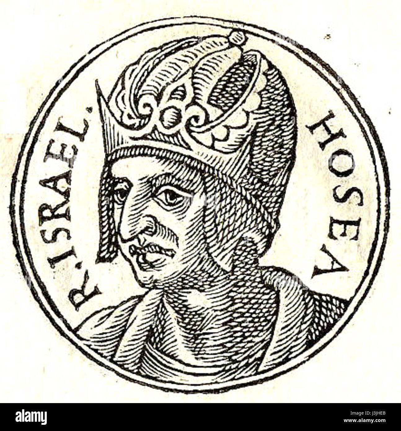 A depiction of King Hosea, illustrating his regal attire and royal ...