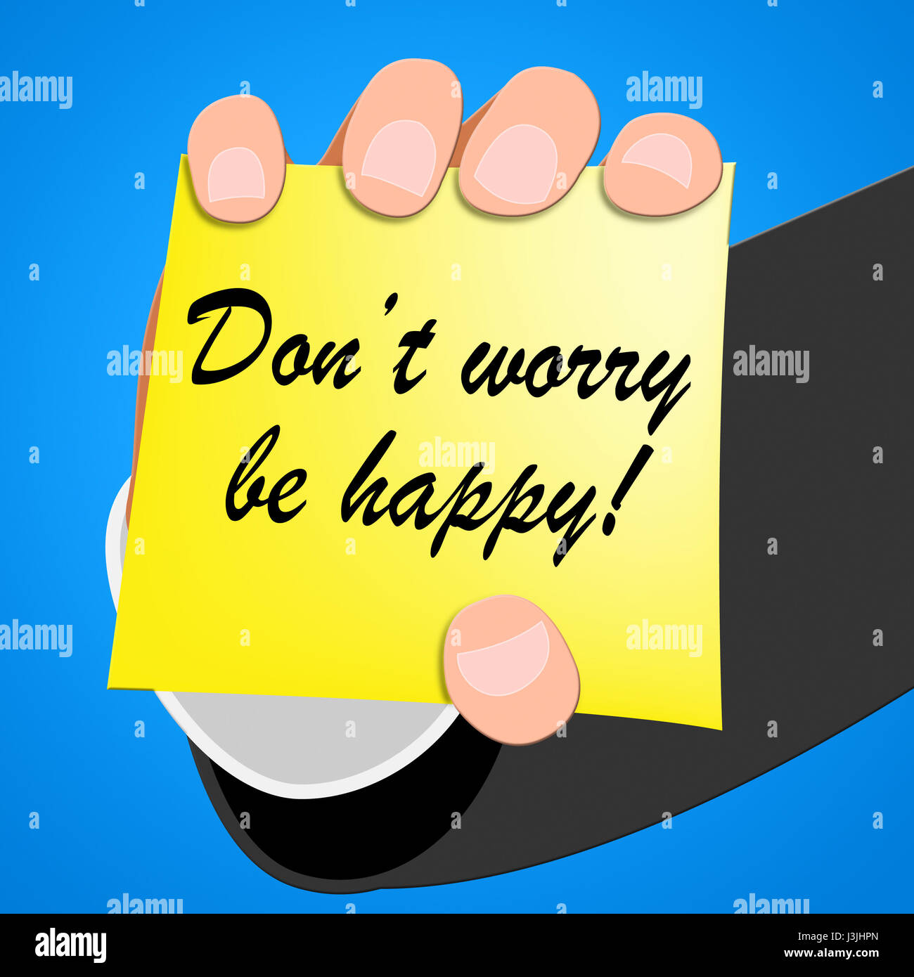 Don't Worry Be Happy Indicating Positive 3d Illustration Stock Photo ...