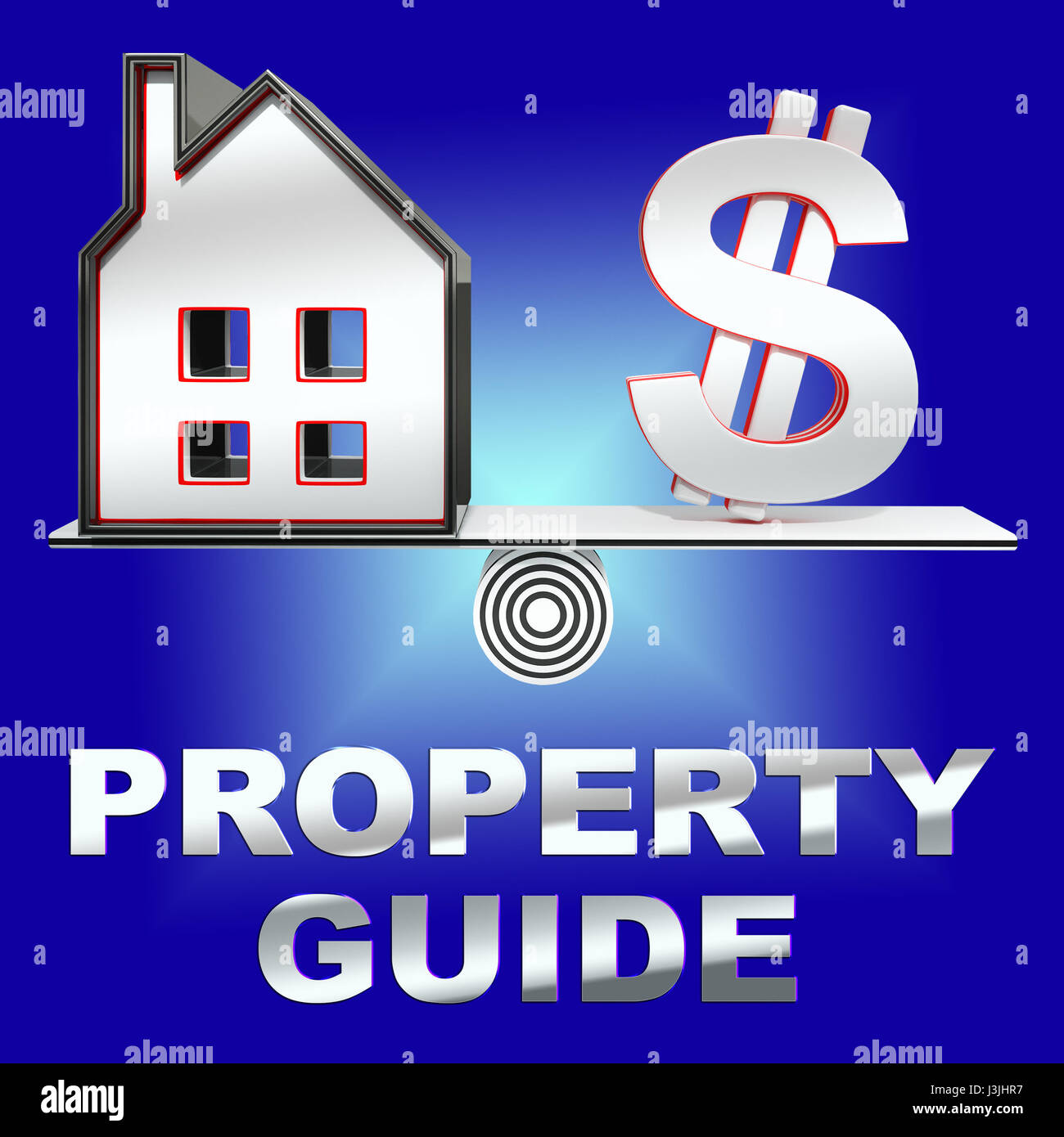 Property Guide House Means Real Estate 3d Rendering Stock Photo - Alamy