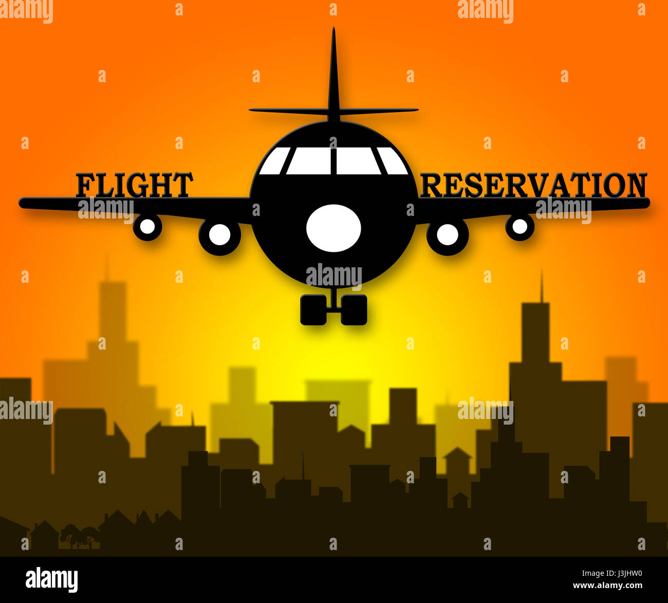 Flight Reservation Plane Shows Booking Flights 3d Illustration Stock ...