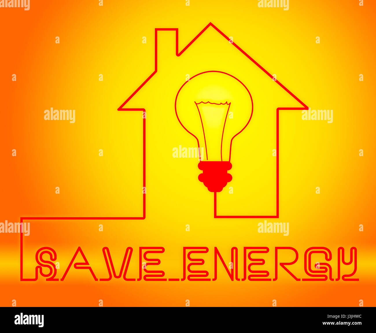 Save Energy Bulb Shows Reduce Electric 3d Illustration Stock Photo - Alamy