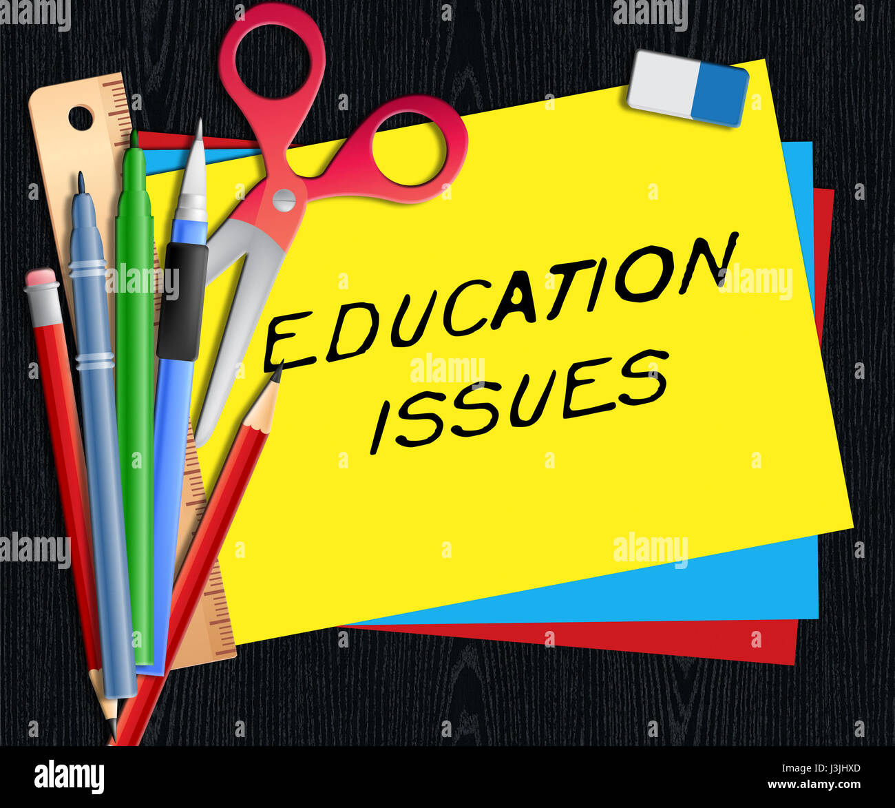 Education Issues Representing Studying Concerns 3d Illustration Stock ...