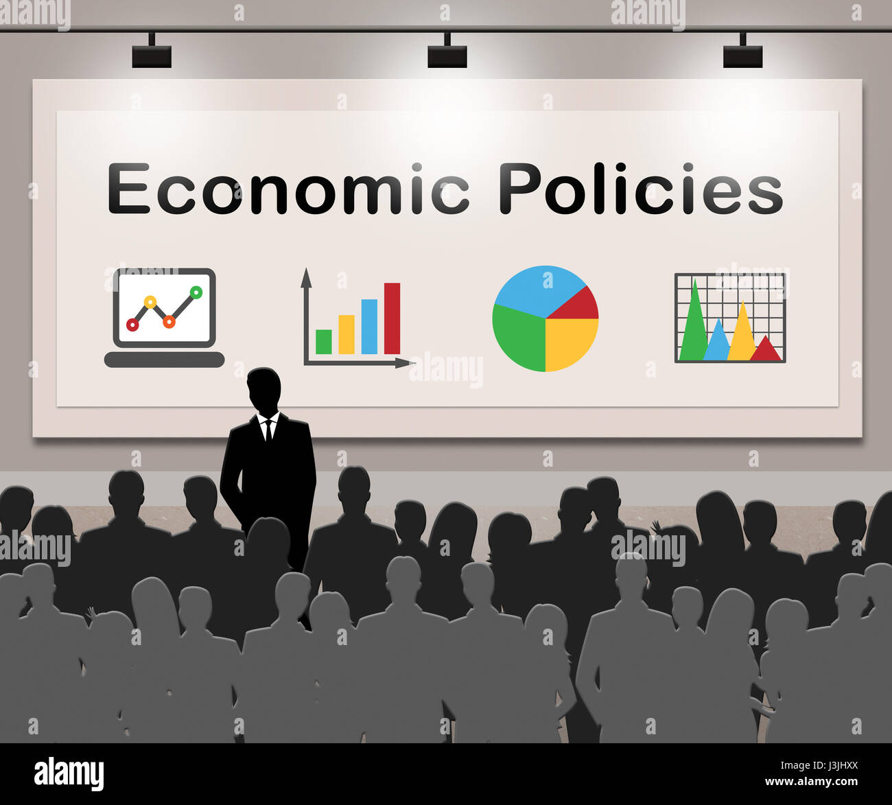 Economic Policies Meaning Economics Guide 3d Illustration Stock Photo ...