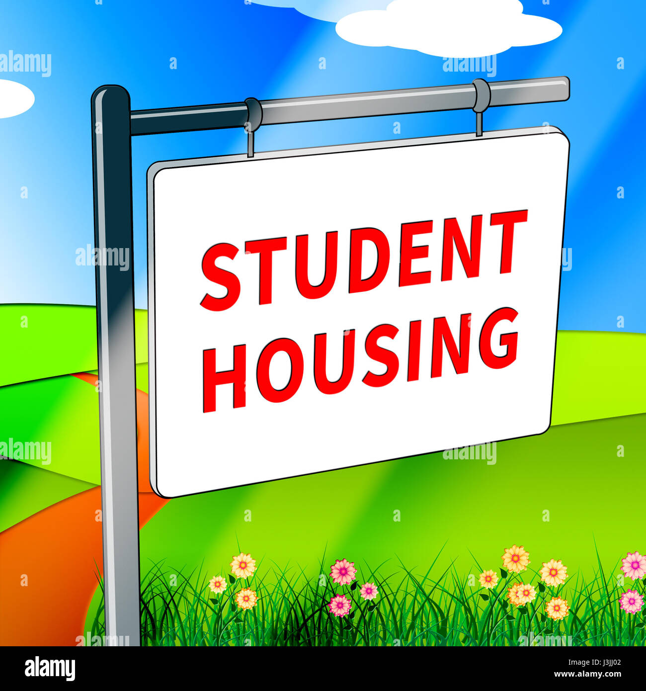 Student Housing Representing House University 3d Illustration Stock ...