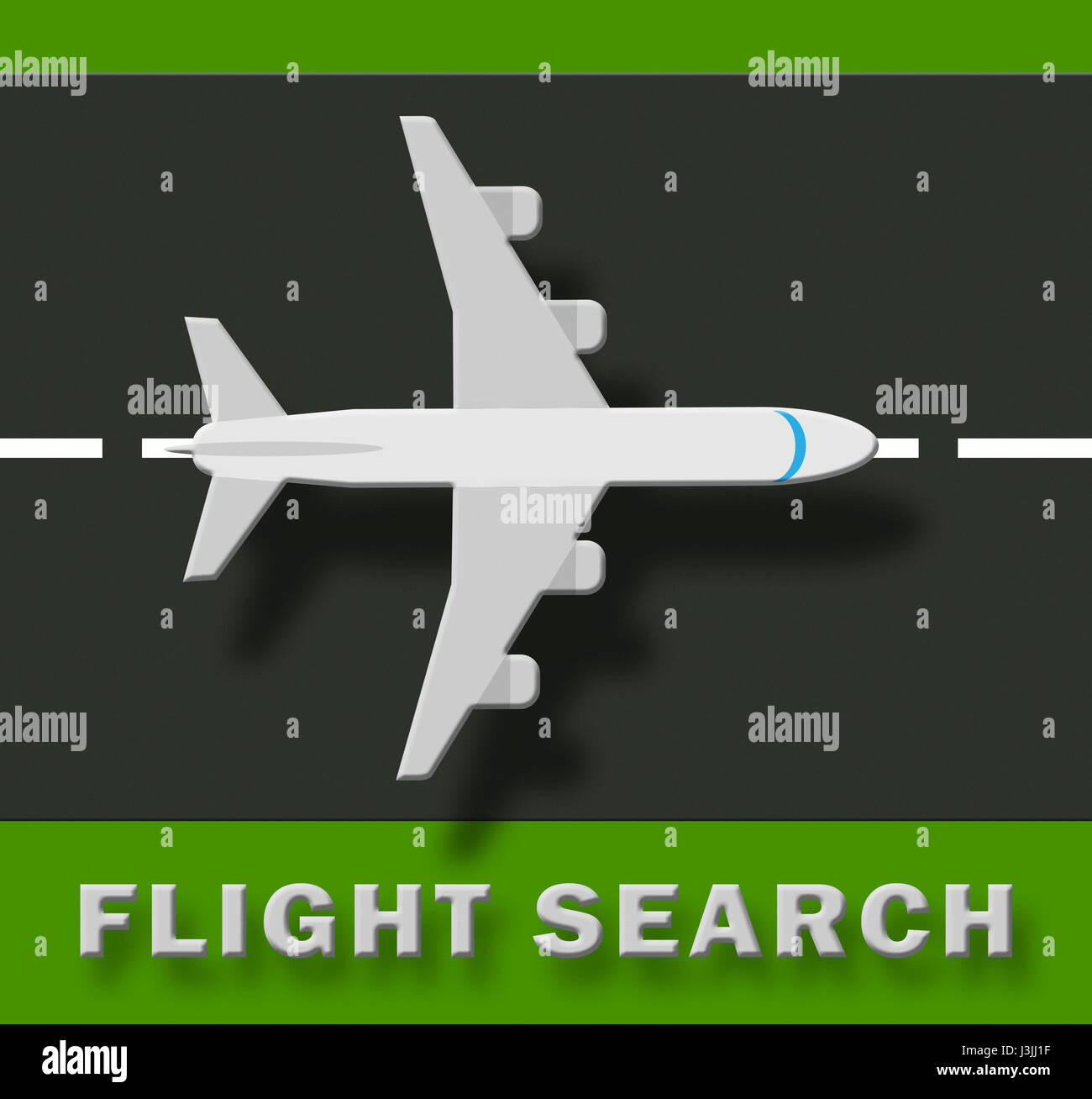 Flight Search Plane Indicates Flights Finding 3d Illustration Stock ...