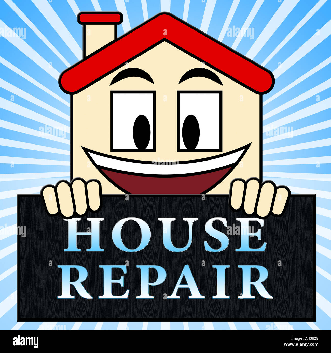 House Repair Representing Mending Home 3d Illustration Stock Photo - Alamy
