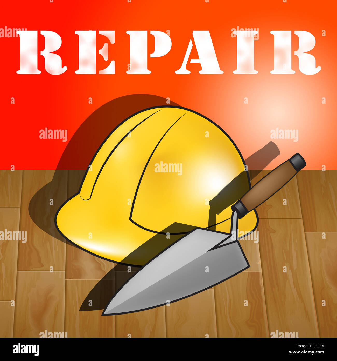 House Repair Builders Hat Representing Fixing House 3d Illustration ...