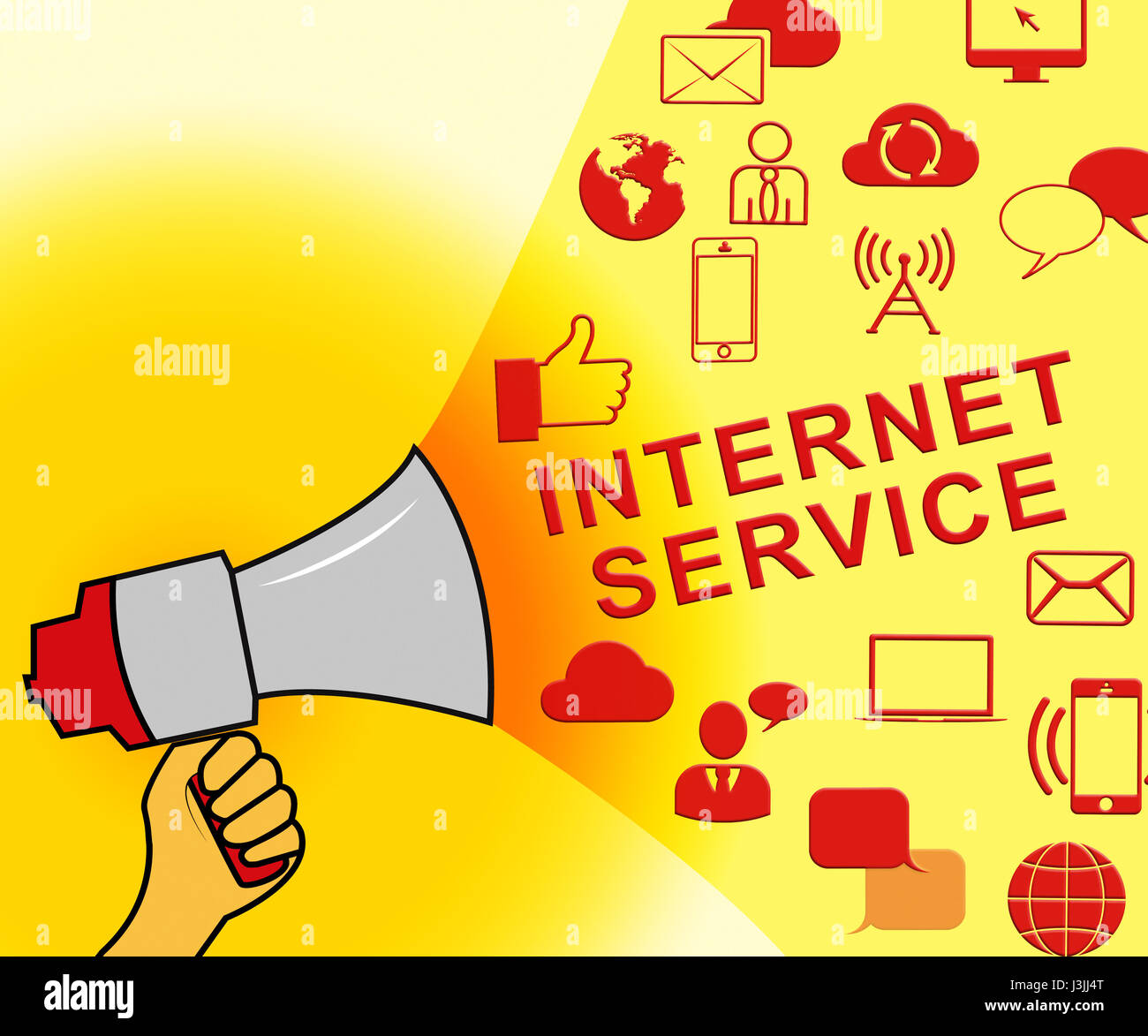 Internet Service Icons Representing Broadband Provision 3d Illustration ...