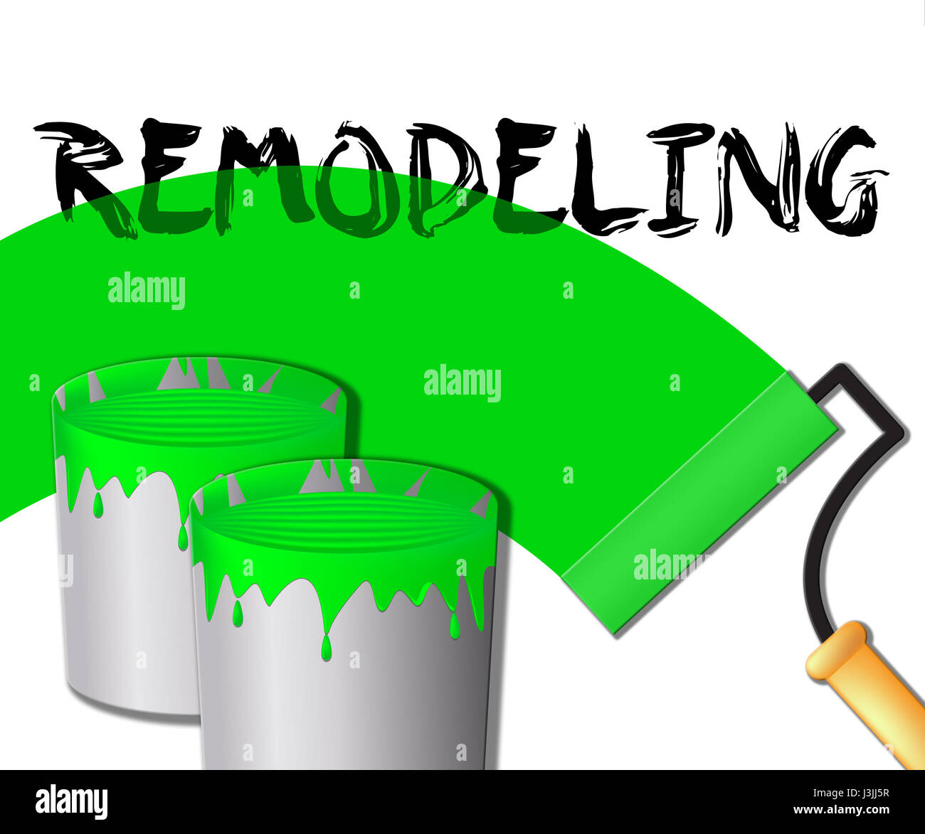 Home Remodeling Paint Displays House Remodeler 3d Illustration Stock ...