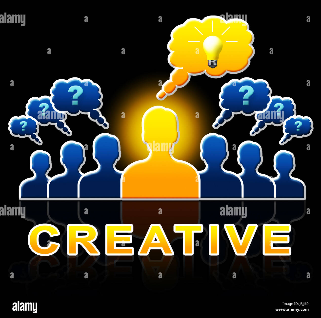 Creative People Shows Ideas Imagination And Concepts 3d Illustration ...