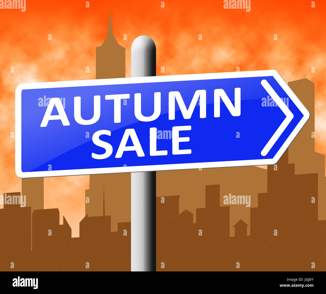 Autumn Sale Sign Representing Commerce Sales 3d Illustration Stock ...