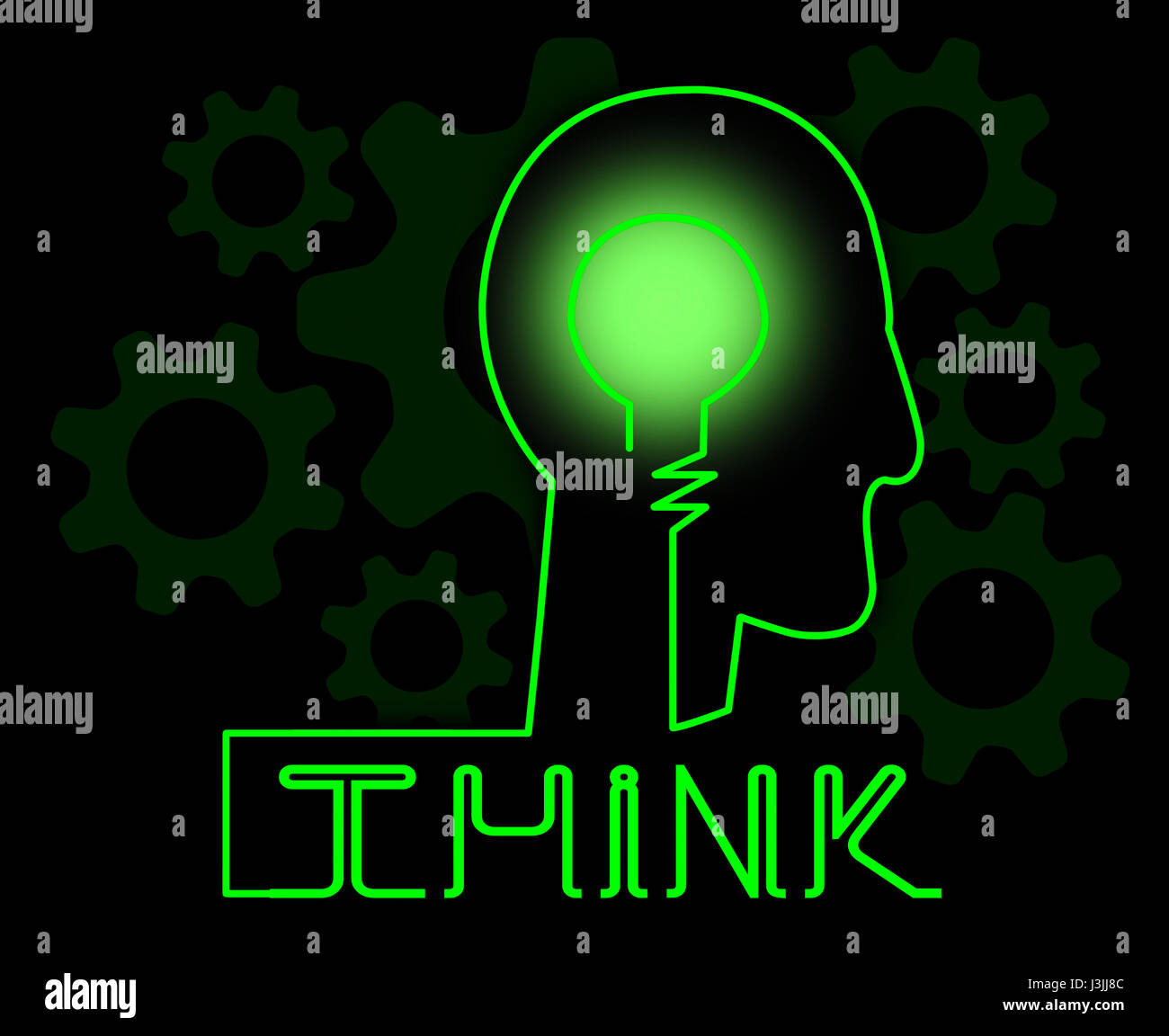 Think Brain Represents Idea Reflection And Consider Stock Photo - Alamy