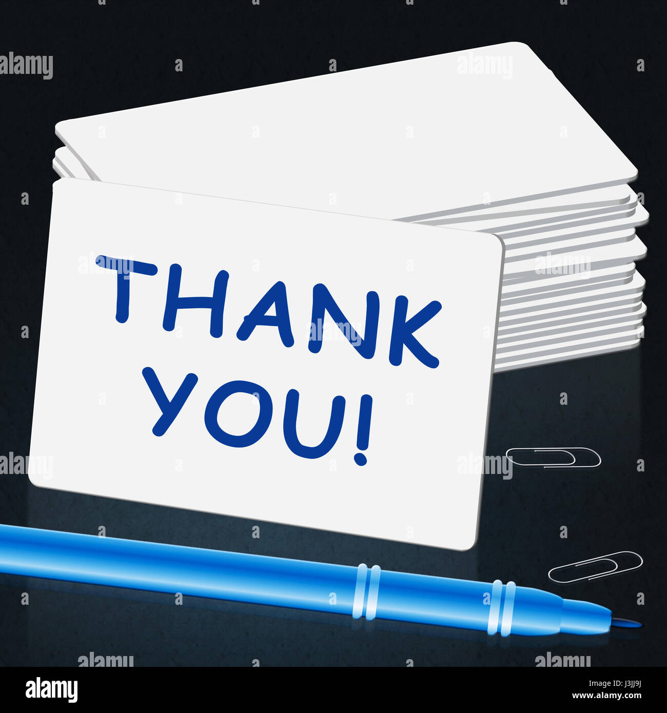 Thank You Card Meaning Gratefulness 3d Illustration Stock Photo - Alamy