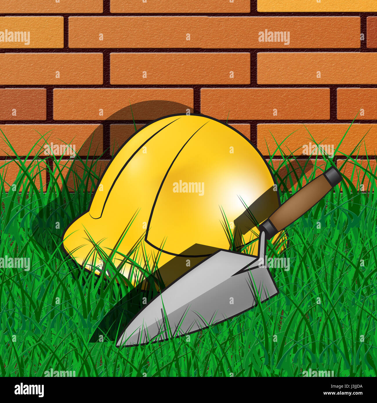 House Builders Hat Indicating Real Estate 3d Illustration Stock Photo ...