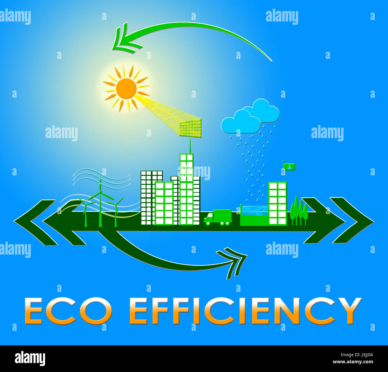 Eco Efficiency Town Meaning Earth Nature 3d Illustration Stock Photo ...
