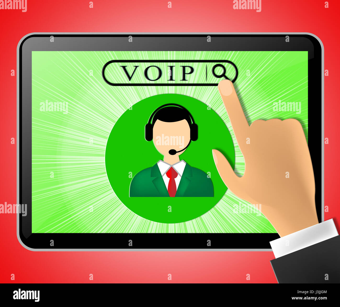 Voip Tablet Representing Internet Voice 3d Illustration Stock Photo - Alamy