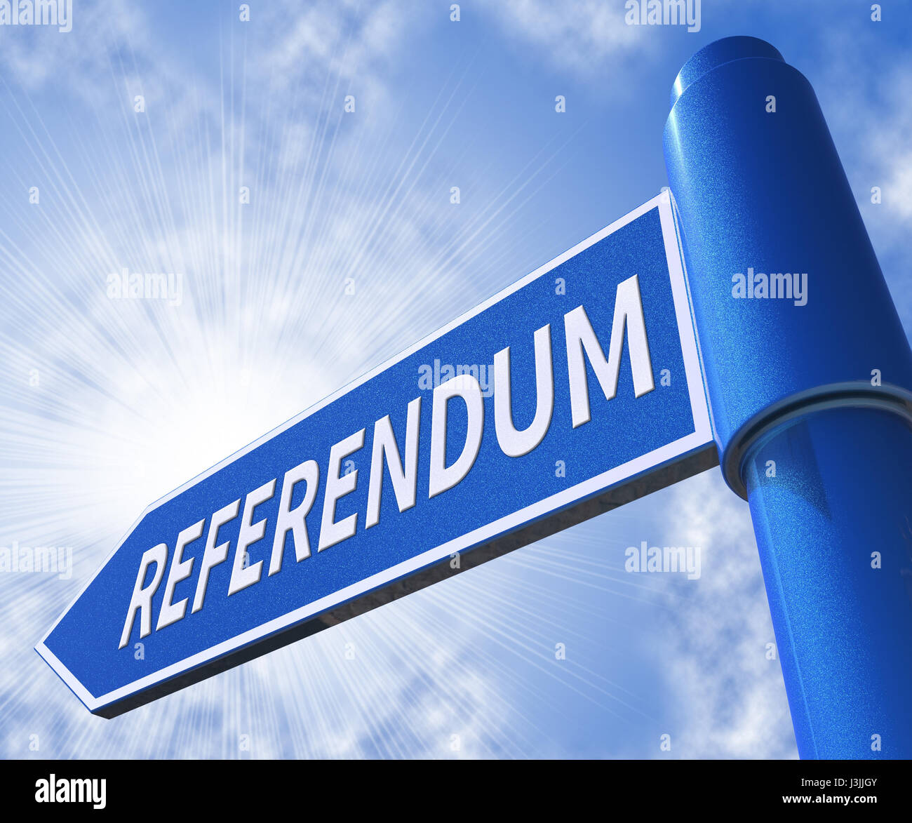 Referendum Road Sign Showing Electing Poll 3d Illustration Stock Photo ...