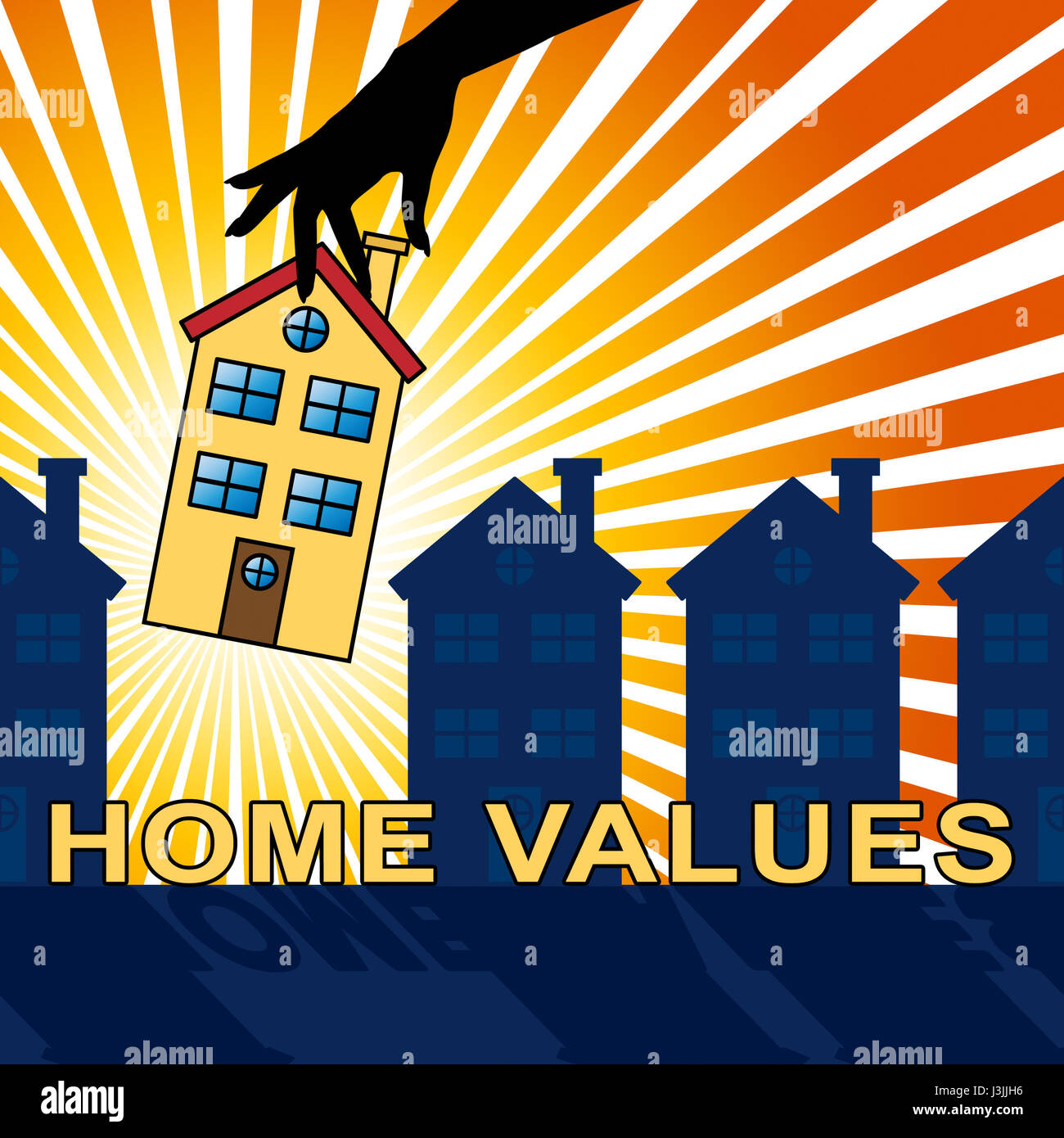 Home Values House Representing Selling Price 3d Illustration Stock ...
