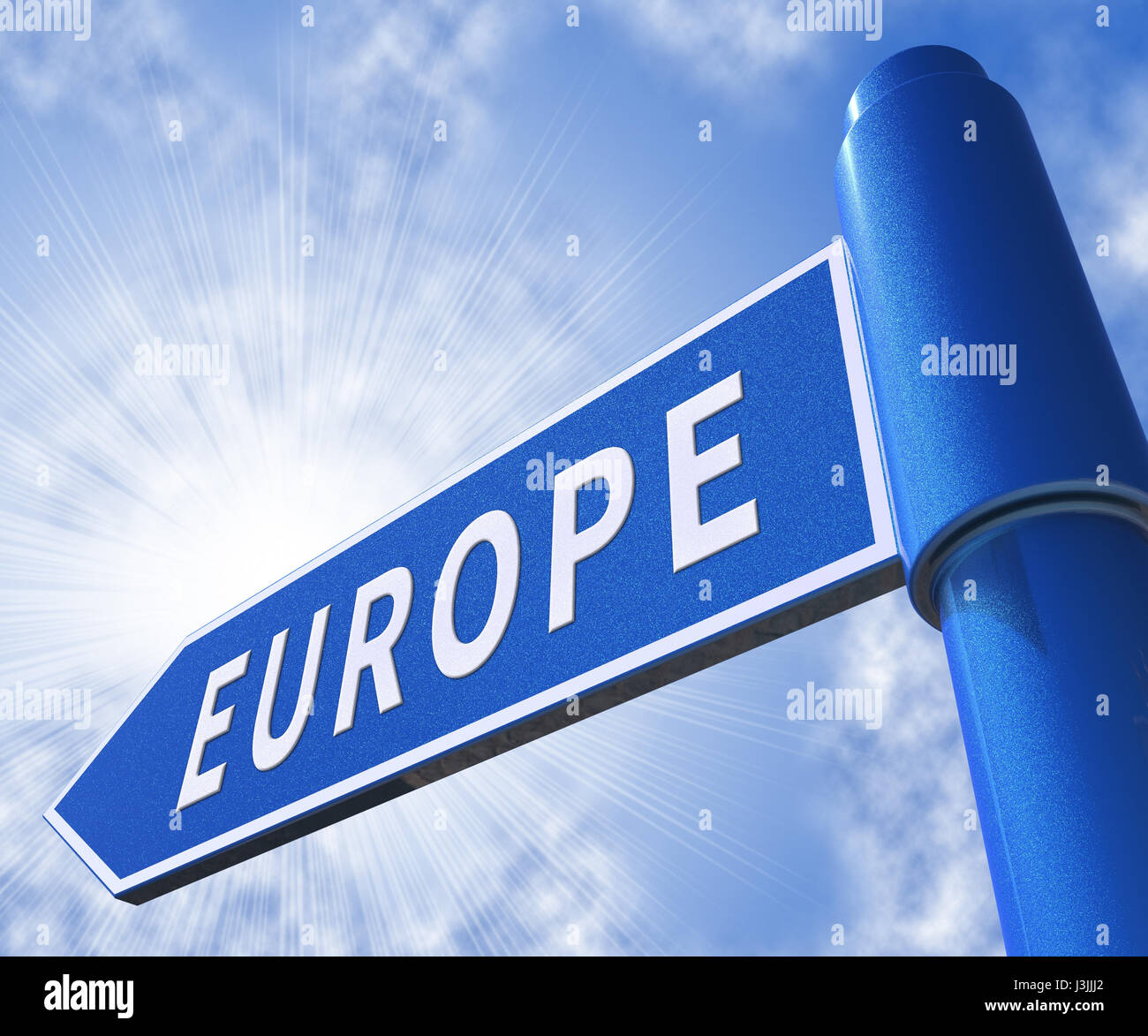 Europe Road Sign Meaning Euro Zone 3d Illustration Stock Photo - Alamy