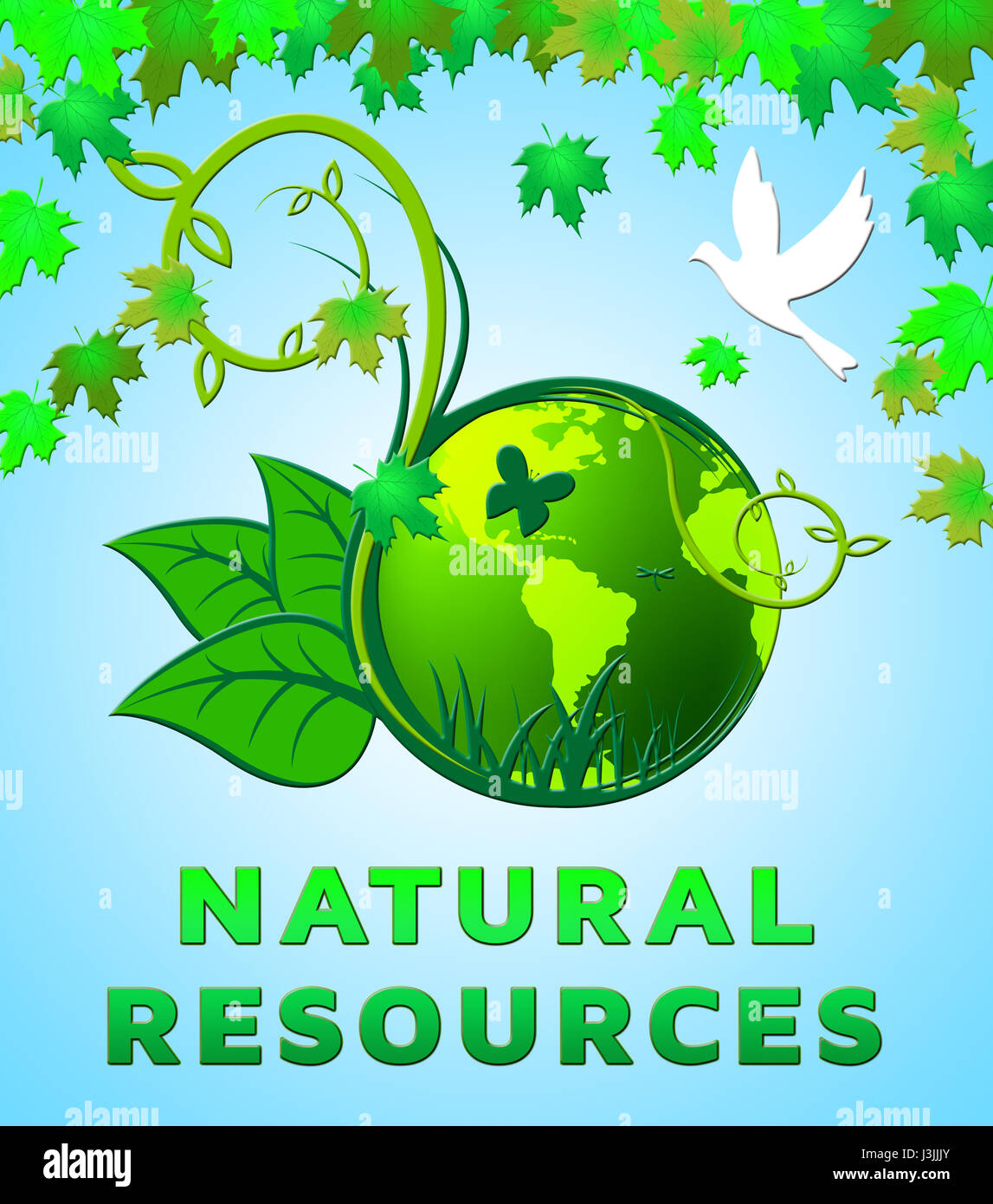 Natural Resources Design Showing Nature Assets 3d Illustration Stock ...