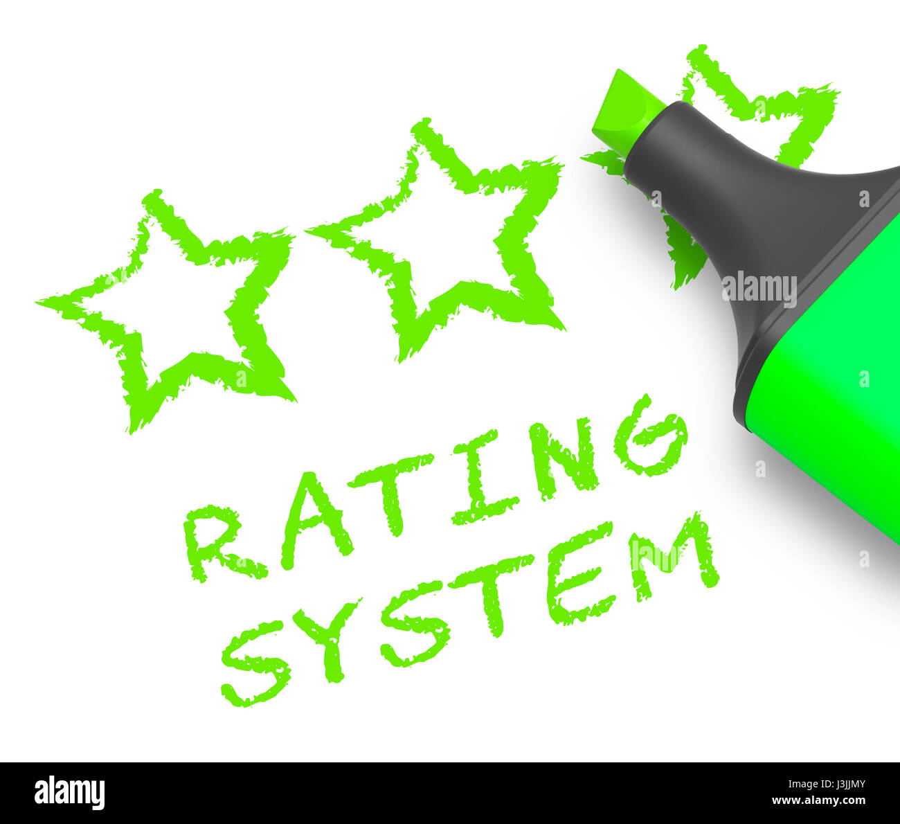 Rating System Stars Means Performance Report 3d Illustration Stock ...