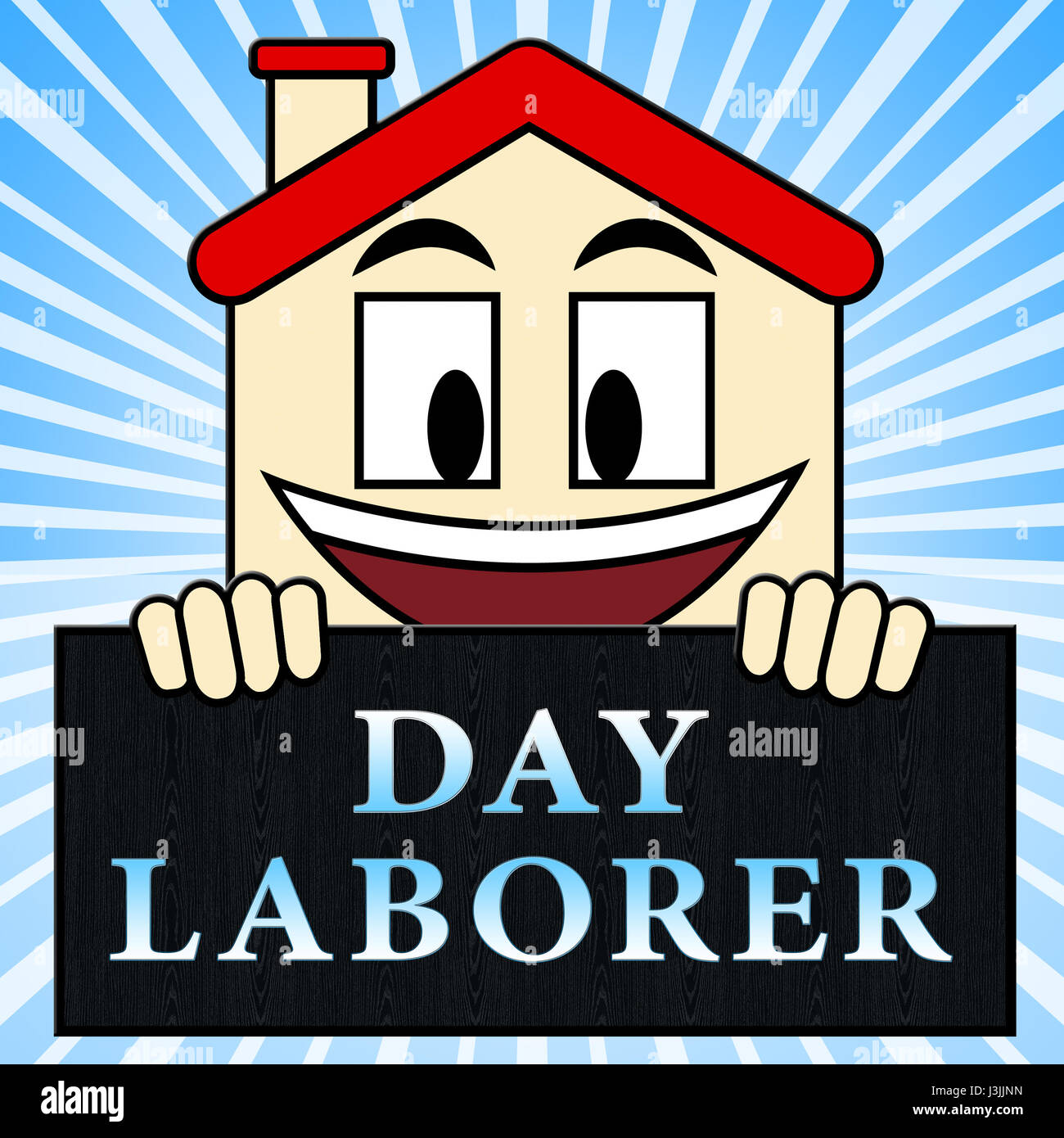 Day Laborer Showing Construction Work 3d Illustration Stock Photo - Alamy