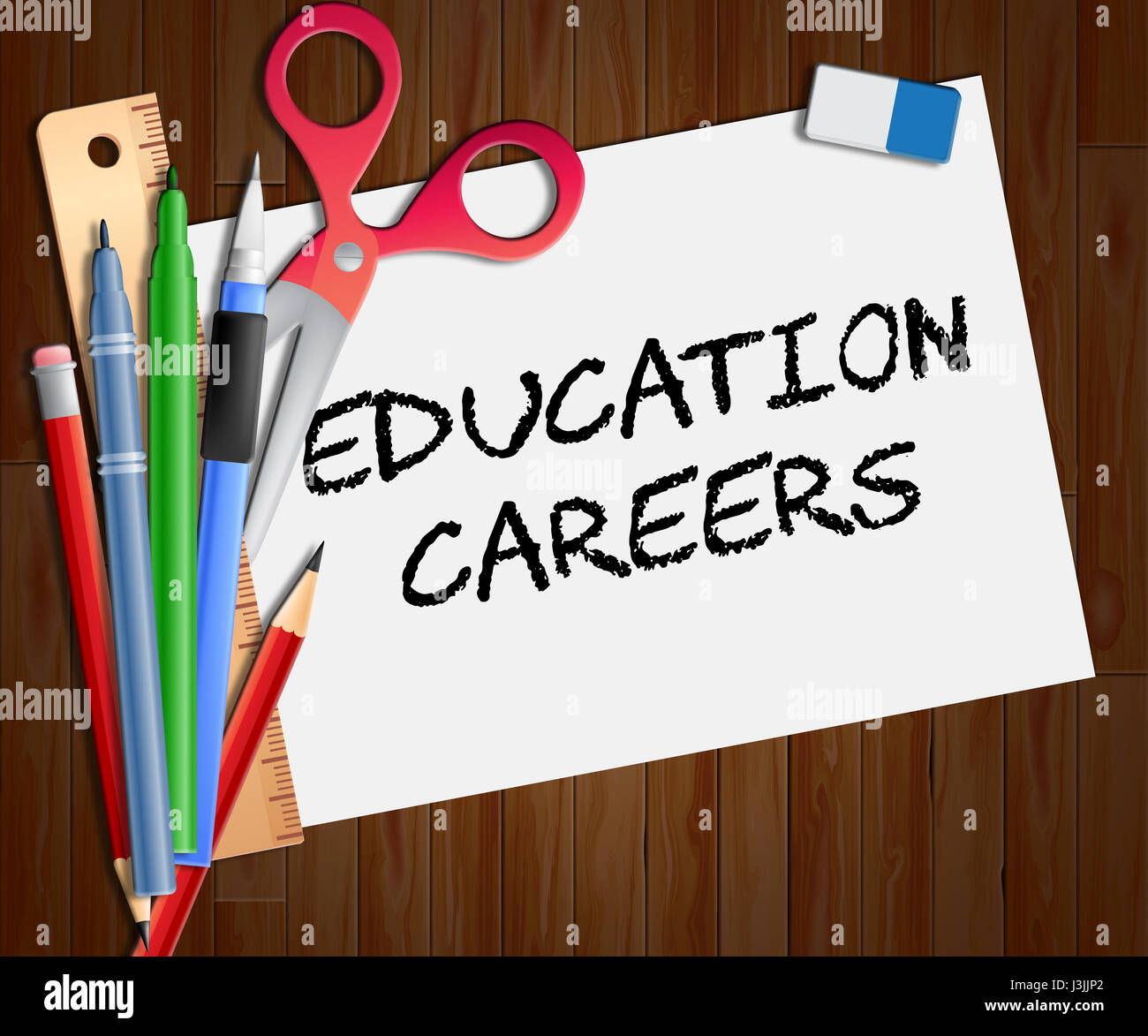 Education Careers Showing Teaching Jobs 3d Illustration Stock Photo - Alamy