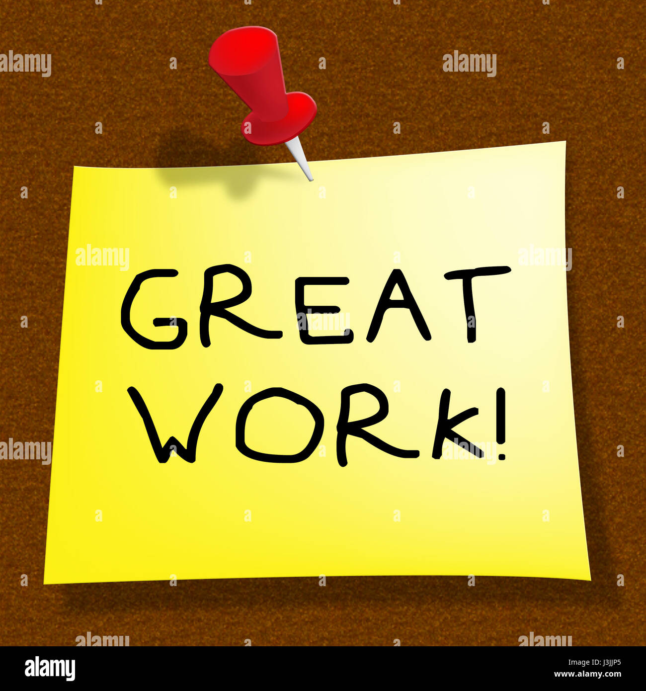 Great Work Message Means Awesome Job 3d Illustration Stock Photo - Alamy
