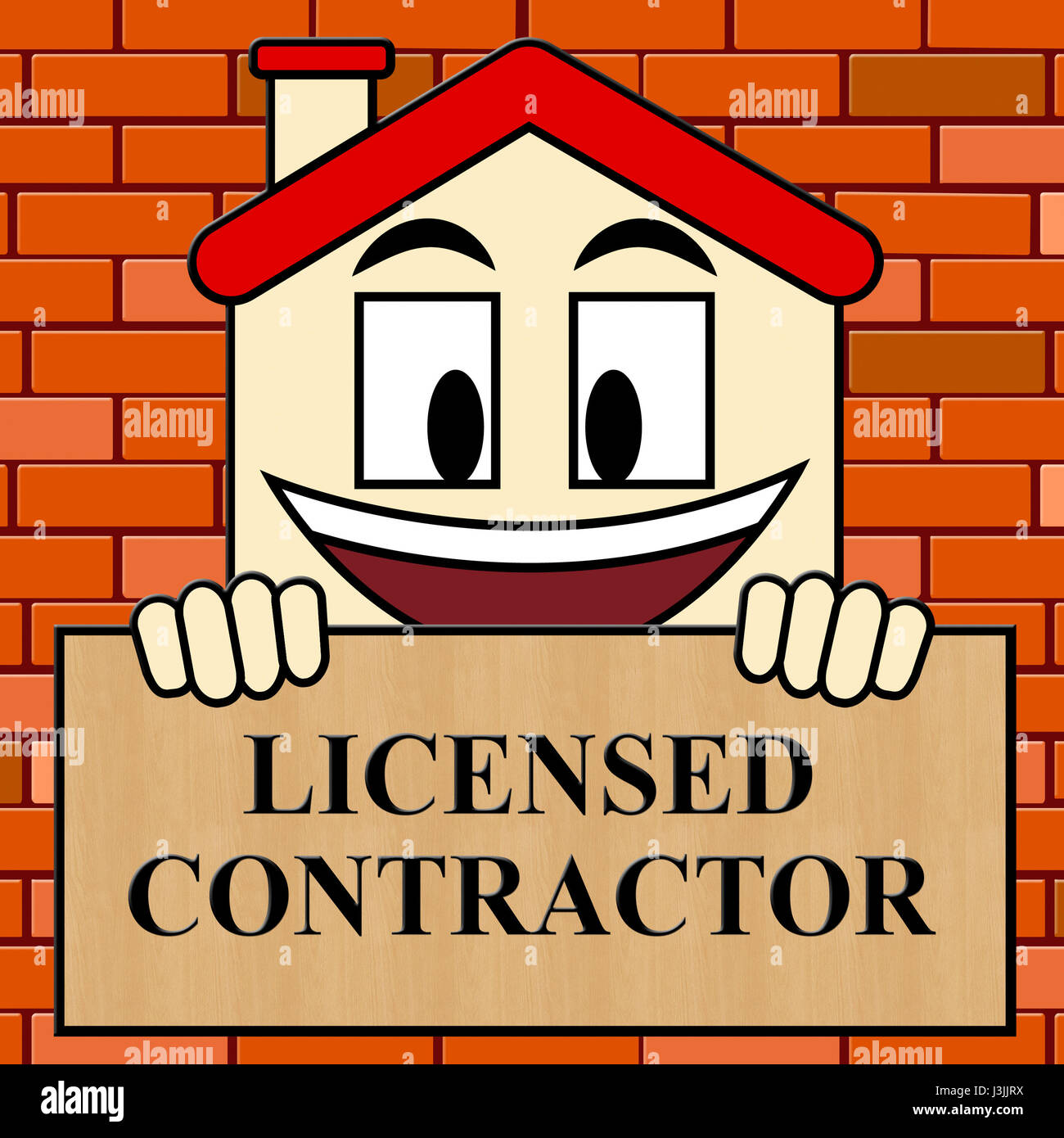 Licensed Contractor Showing Qualified Builder 3d Illustration Stock ...