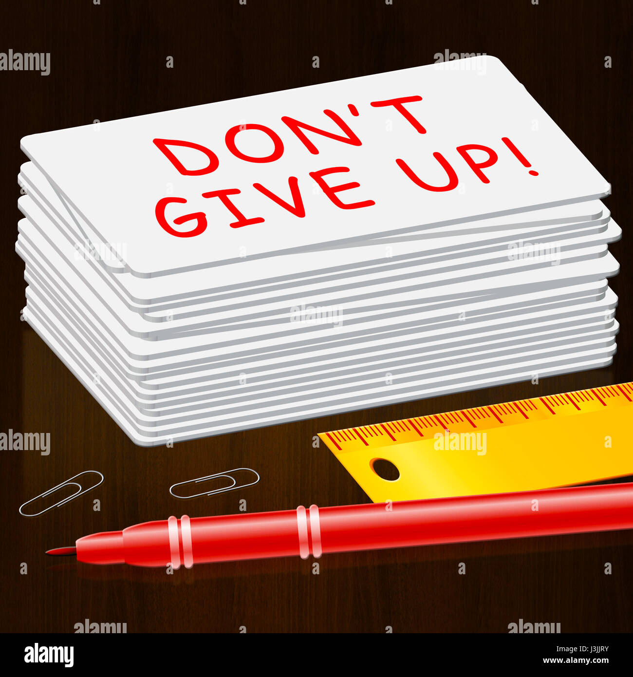 Don't Give Up Card Representing Motivate 3d Illustration Stock Photo ...