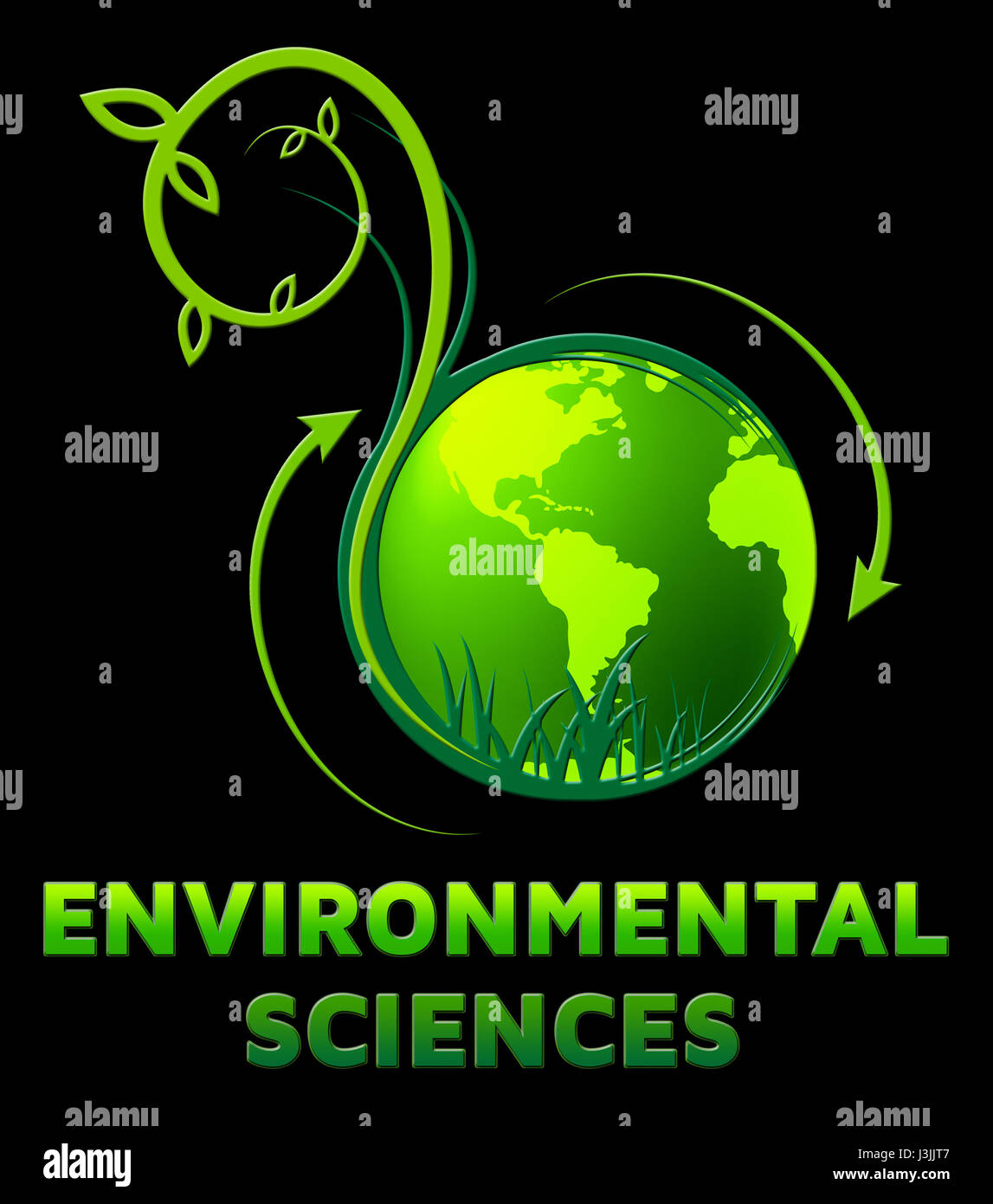 Environmental Sciences Showing Eco Science 3d Illustration Stock Photo ...