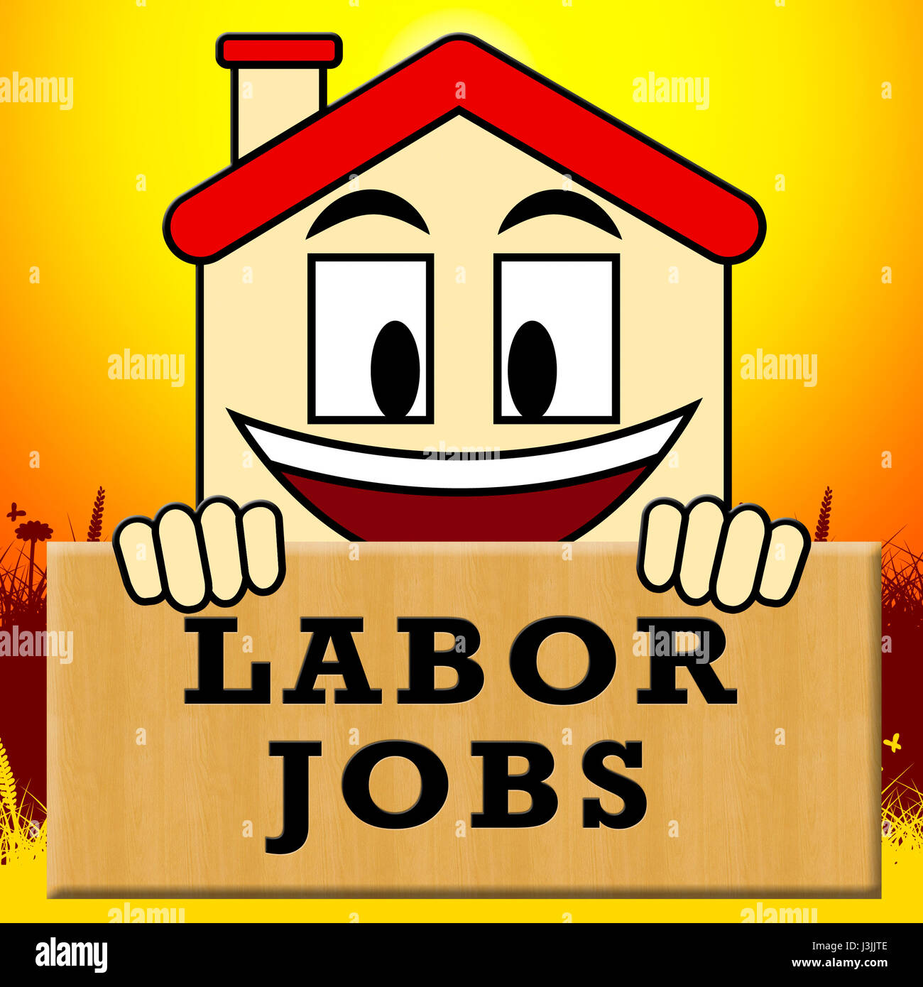 Labor Jobs Showing Construction Work 3d Illustration Stock Photo - Alamy