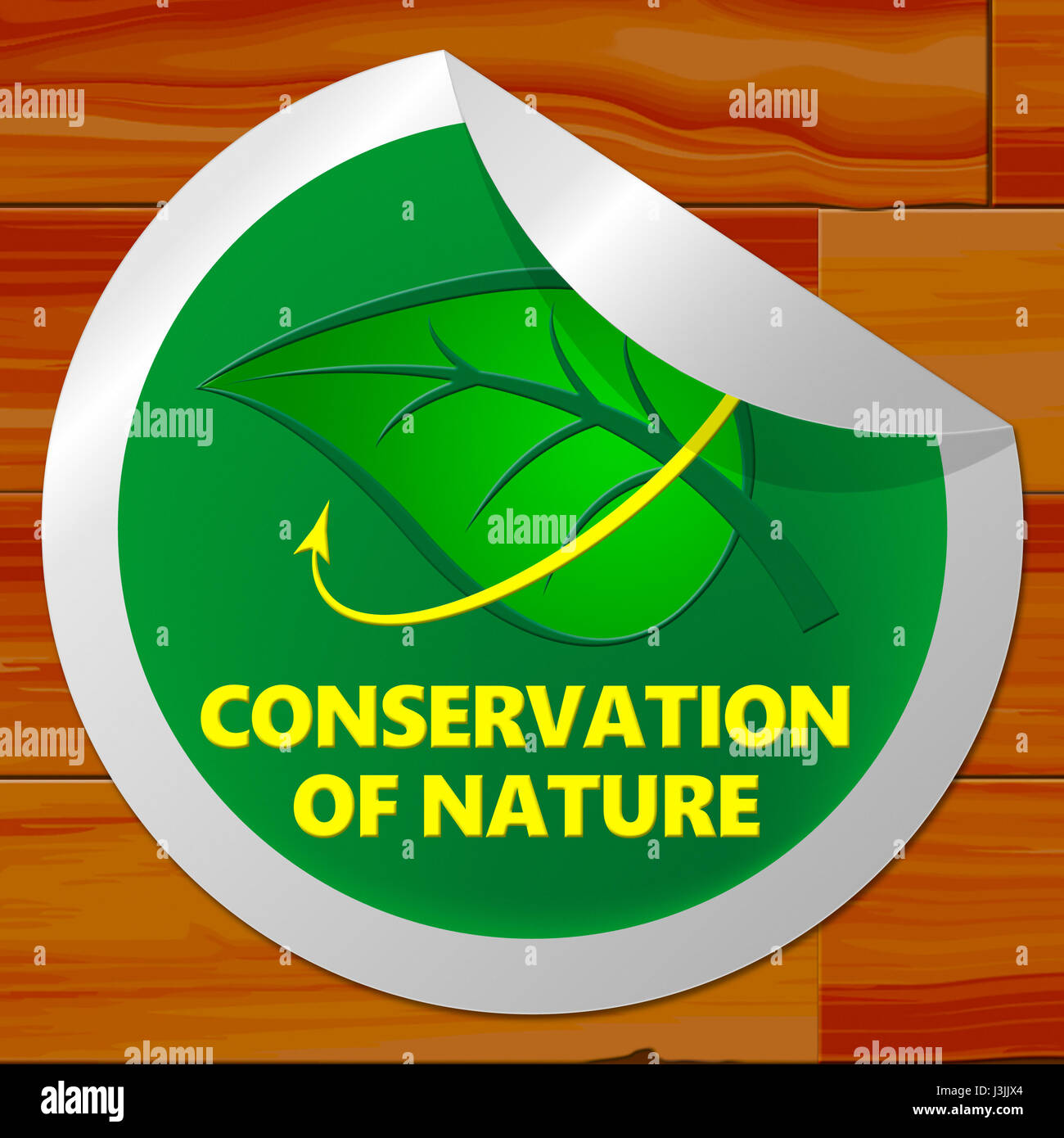 Conservation Of Nature Sticker Meaning Conserve 3d Illustration Stock ...