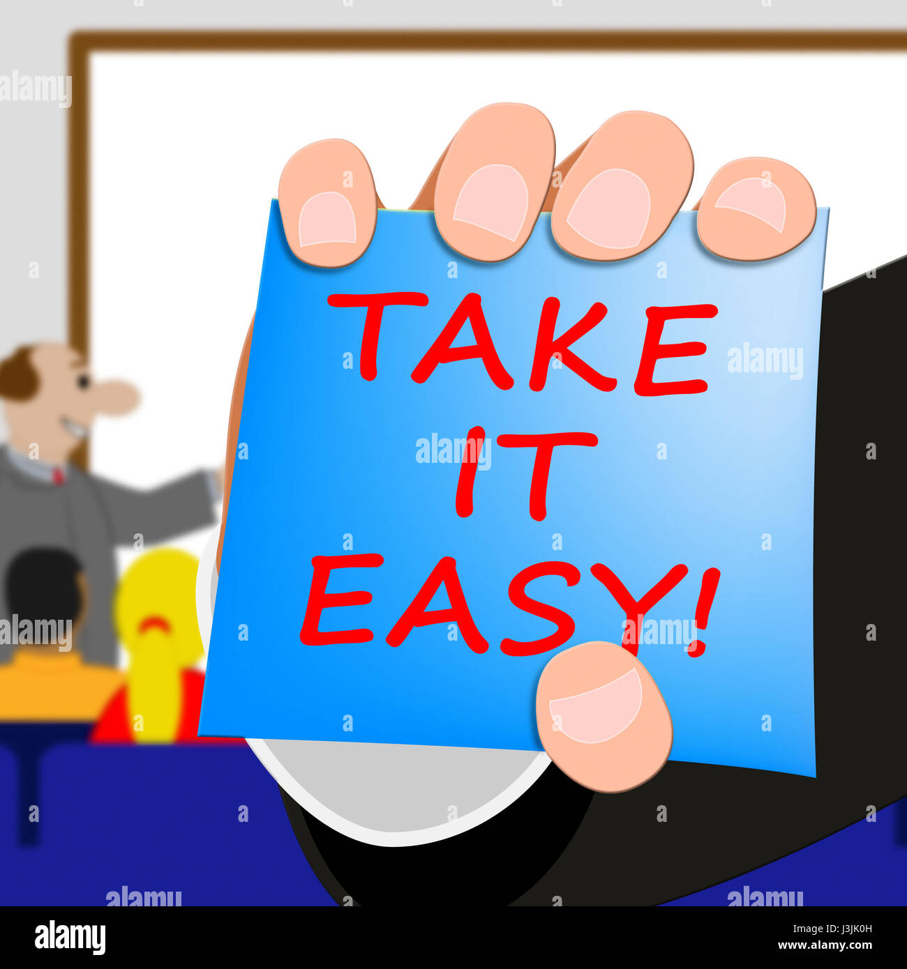 Take It Easy Message Indicating to Relax 3d Illustration Stock Photo ...